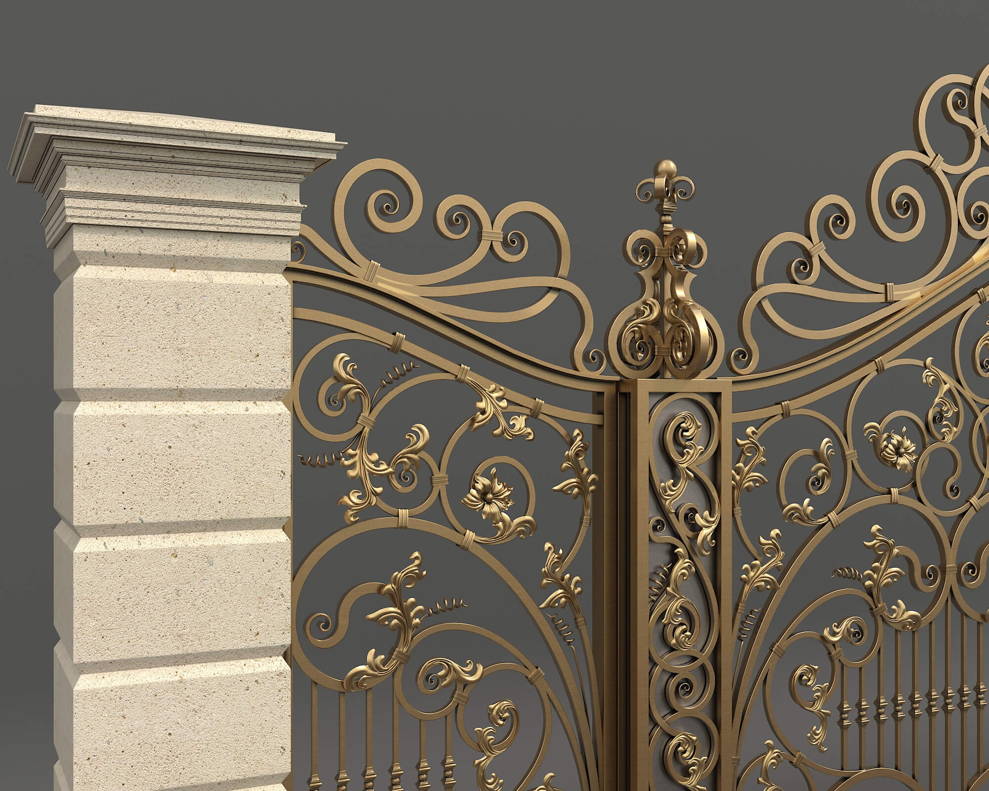 Classic European Style Mansion Gate 7 - 3D Model by nhattuankts
