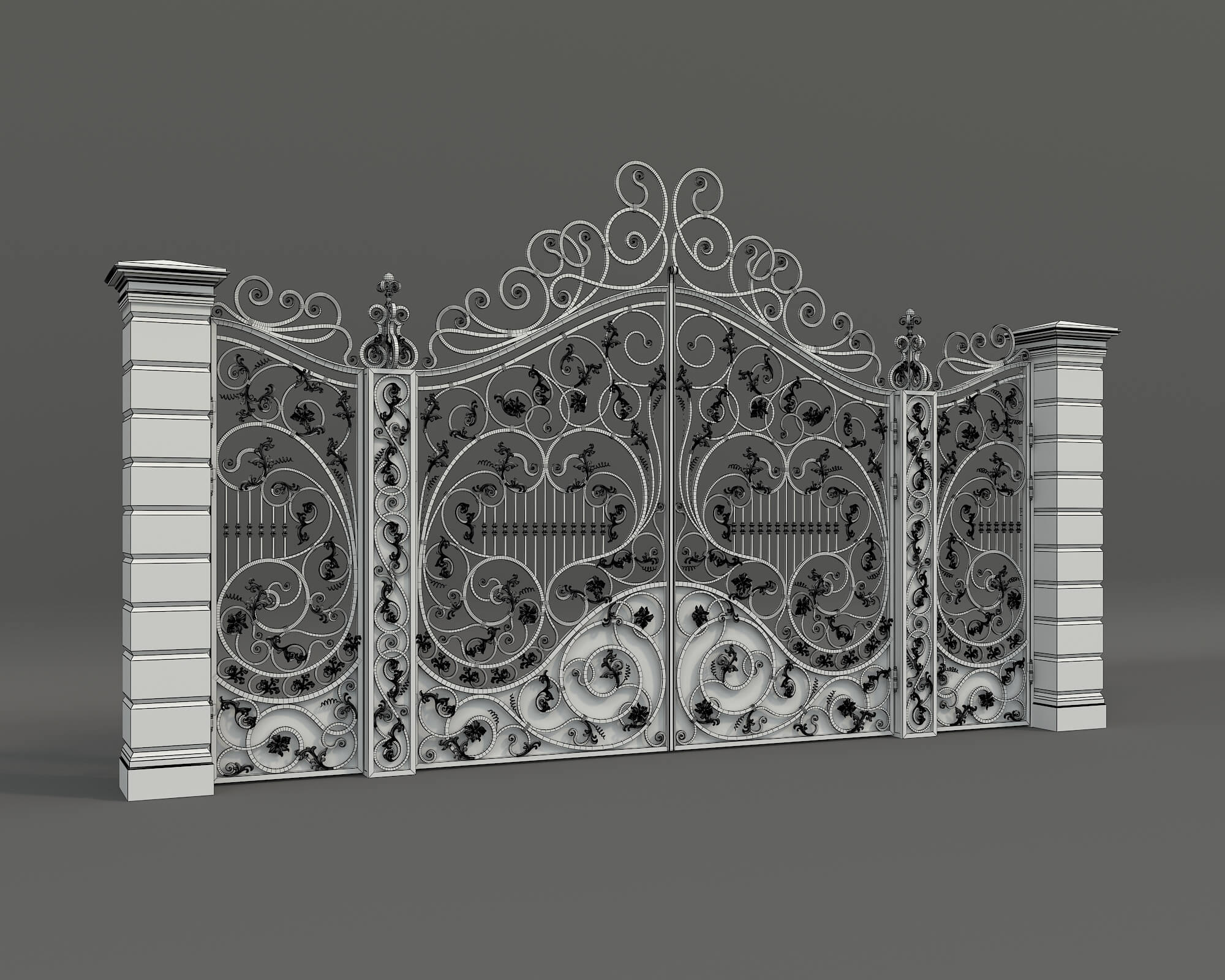 Classic European Style Mansion Gate 7 - 3D Model by nhattuankts
