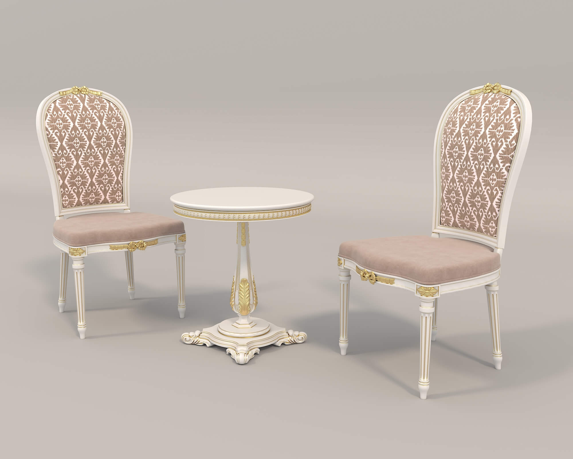 Classic European Style Table and Chairs 10 - 3D Model by nhattuankts