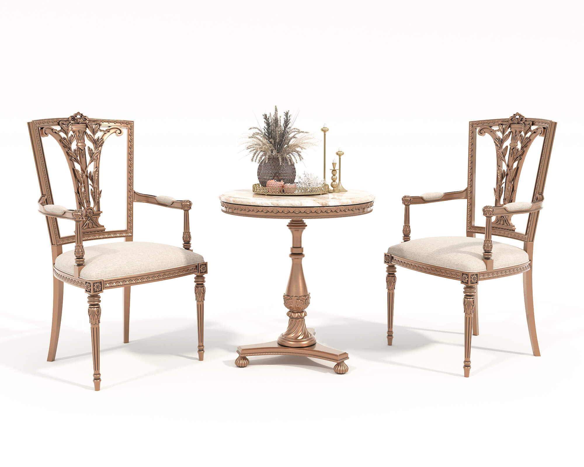Classic European Style Table and Chairs 11 - 3D Model by nhattuankts