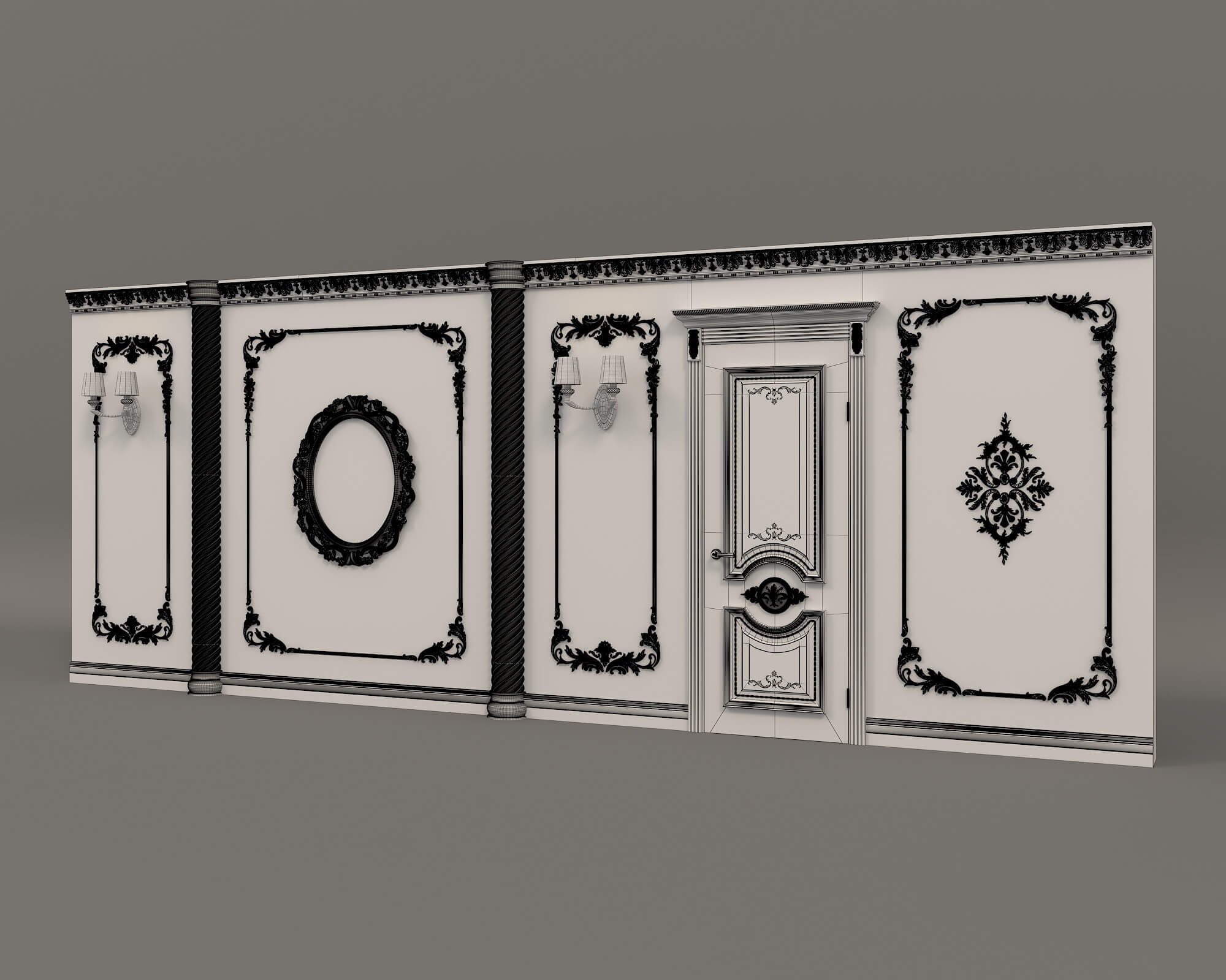 Classic Interior Wall Decoration 10 - 3D Model by nhattuankts
