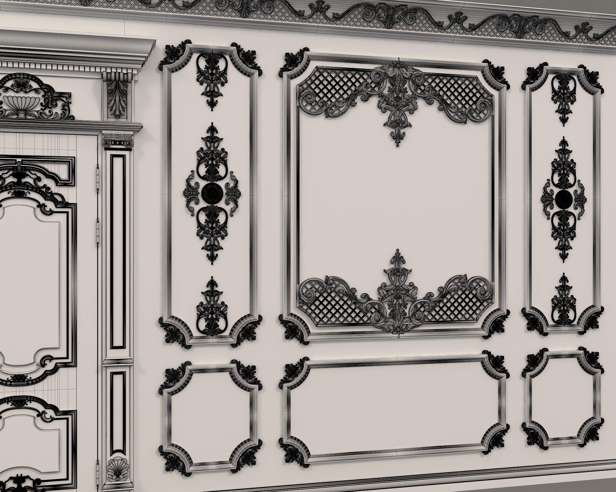 Classic Interior Wall Decoration 12 - 3D Model by nhattuankts