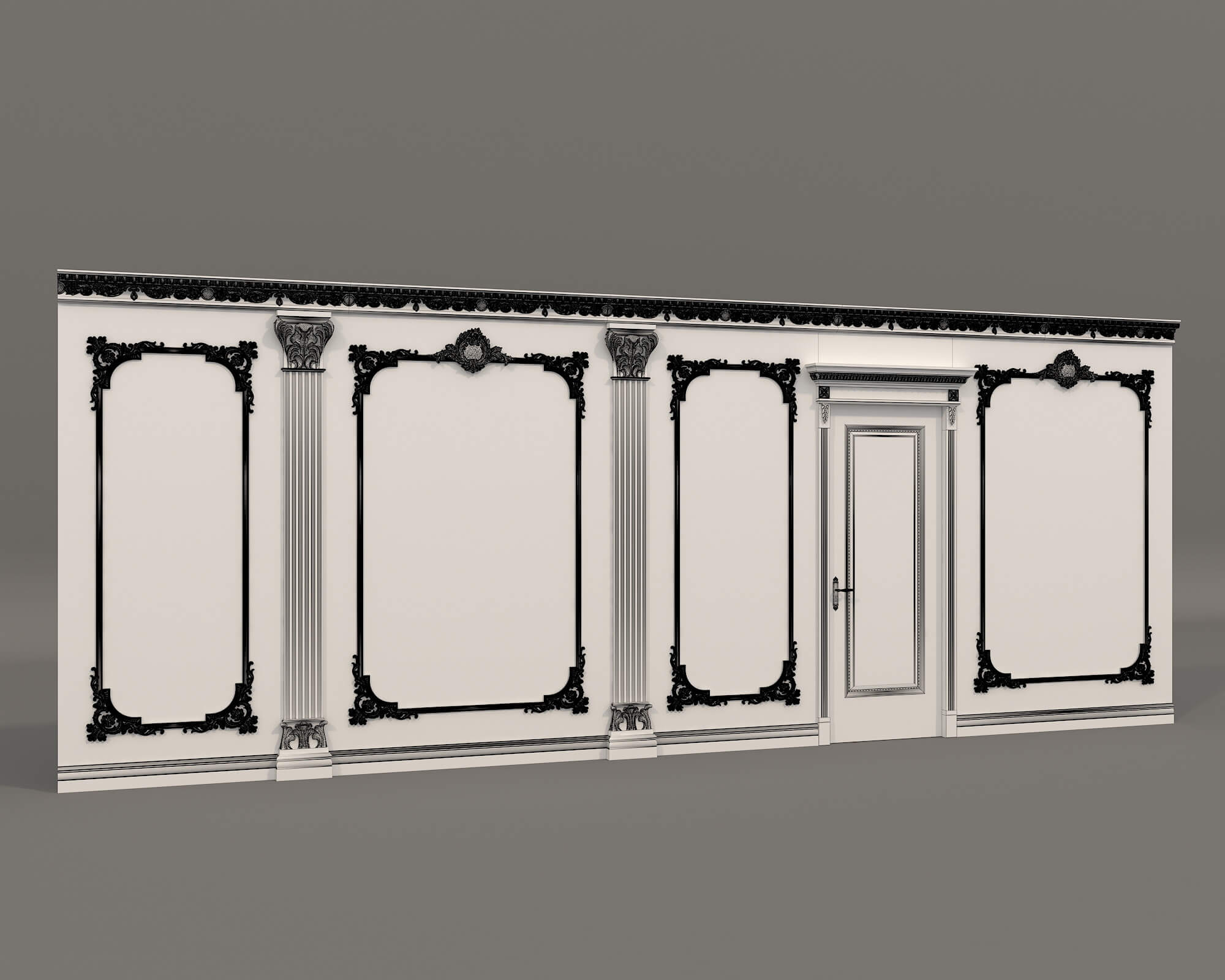 Classic Interior Wall Decoration 18 - 3D Model by nhattuankts