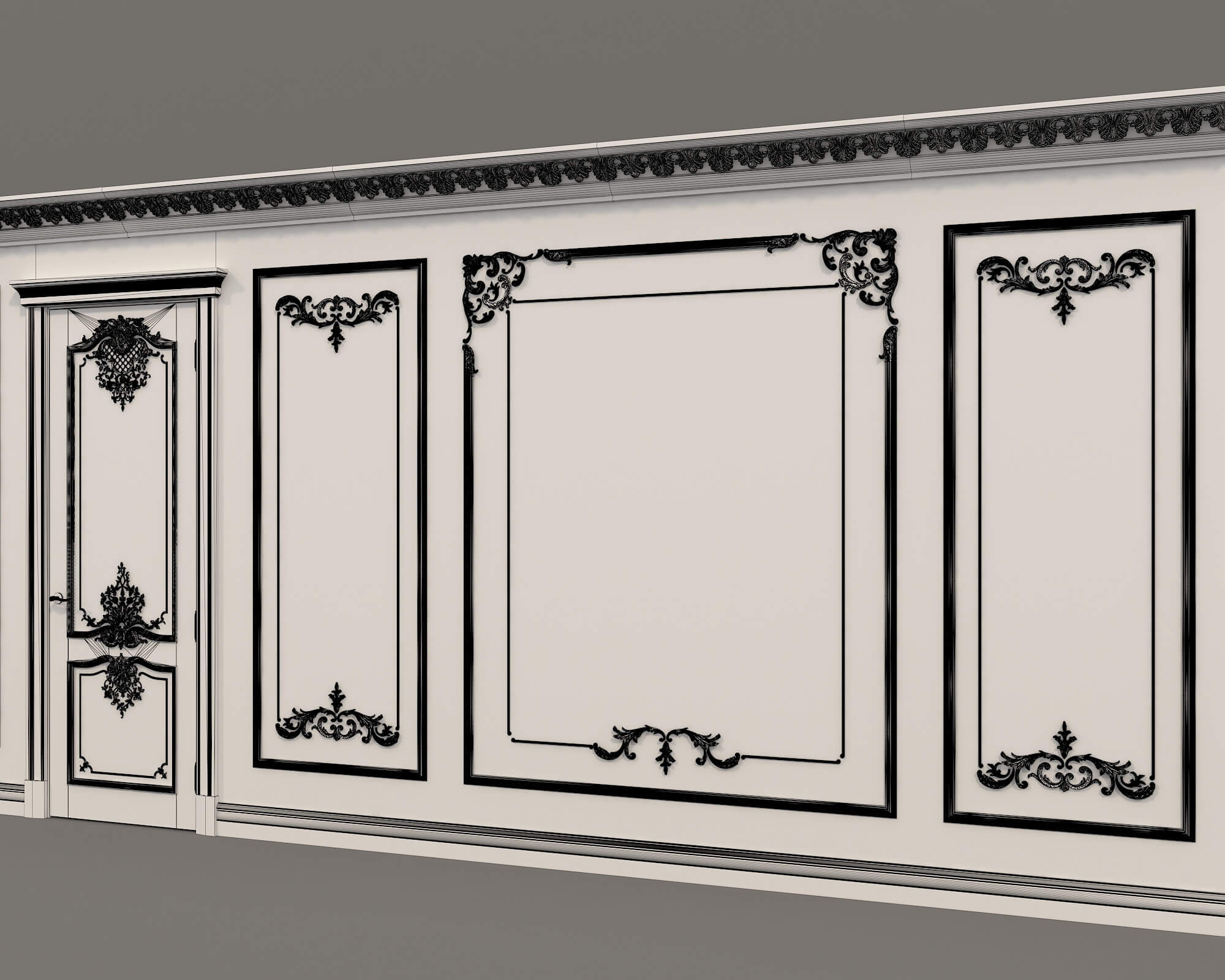 Classic Interior Wall Decoration 19 - 3D Model by nhattuankts