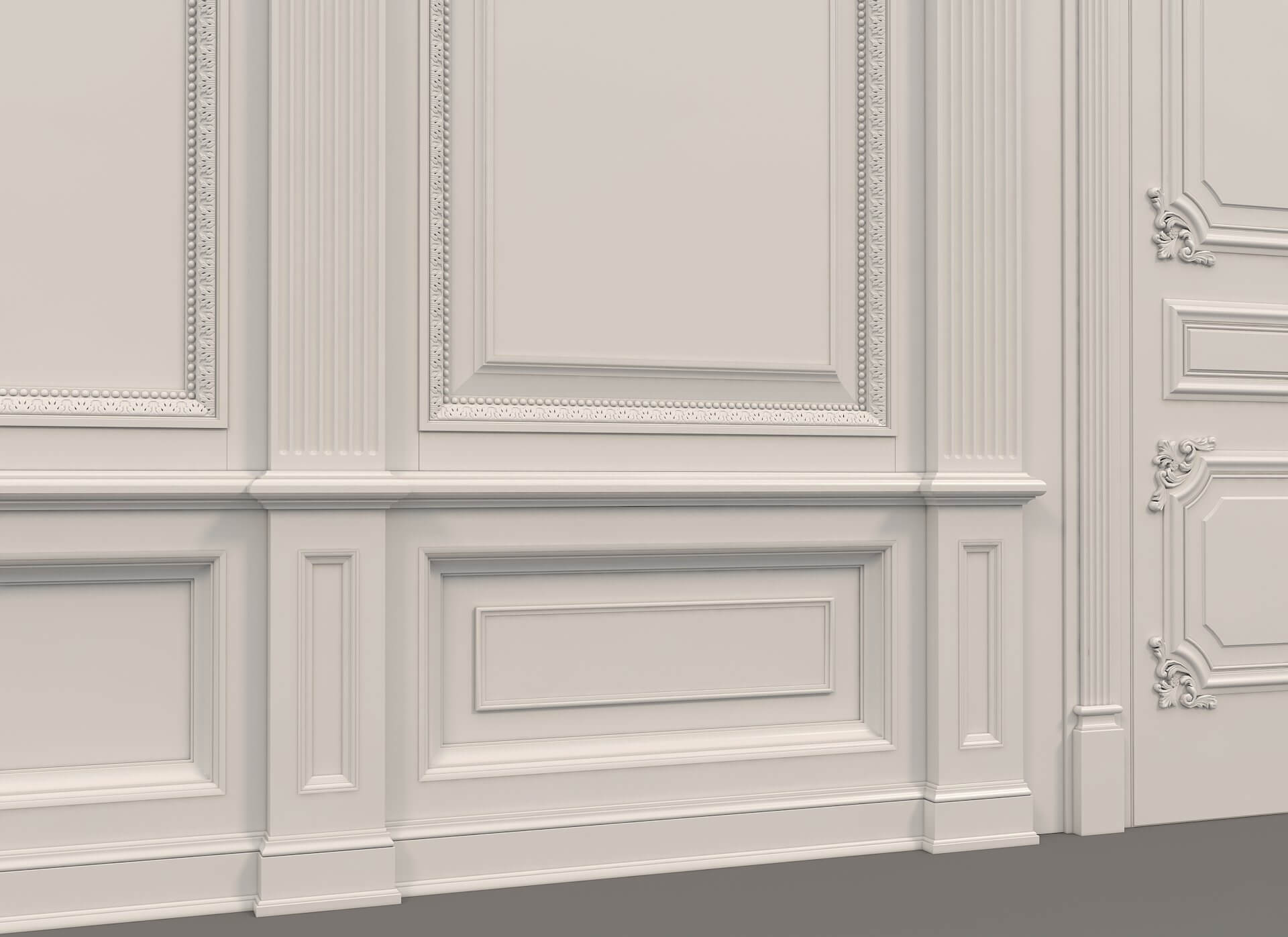 Classic Interior Wall Decoration 3 - 3D Model by nhattuankts