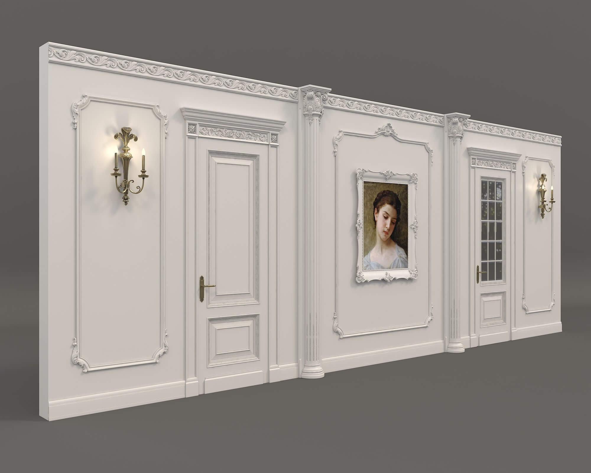 Classic Interior Wall Decoration 5 - 3D Model by nhattuankts