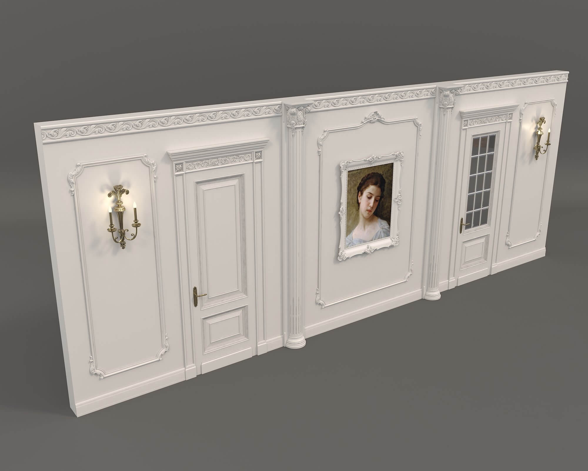 Classic Interior Wall Decoration 5 - 3D Model by nhattuankts