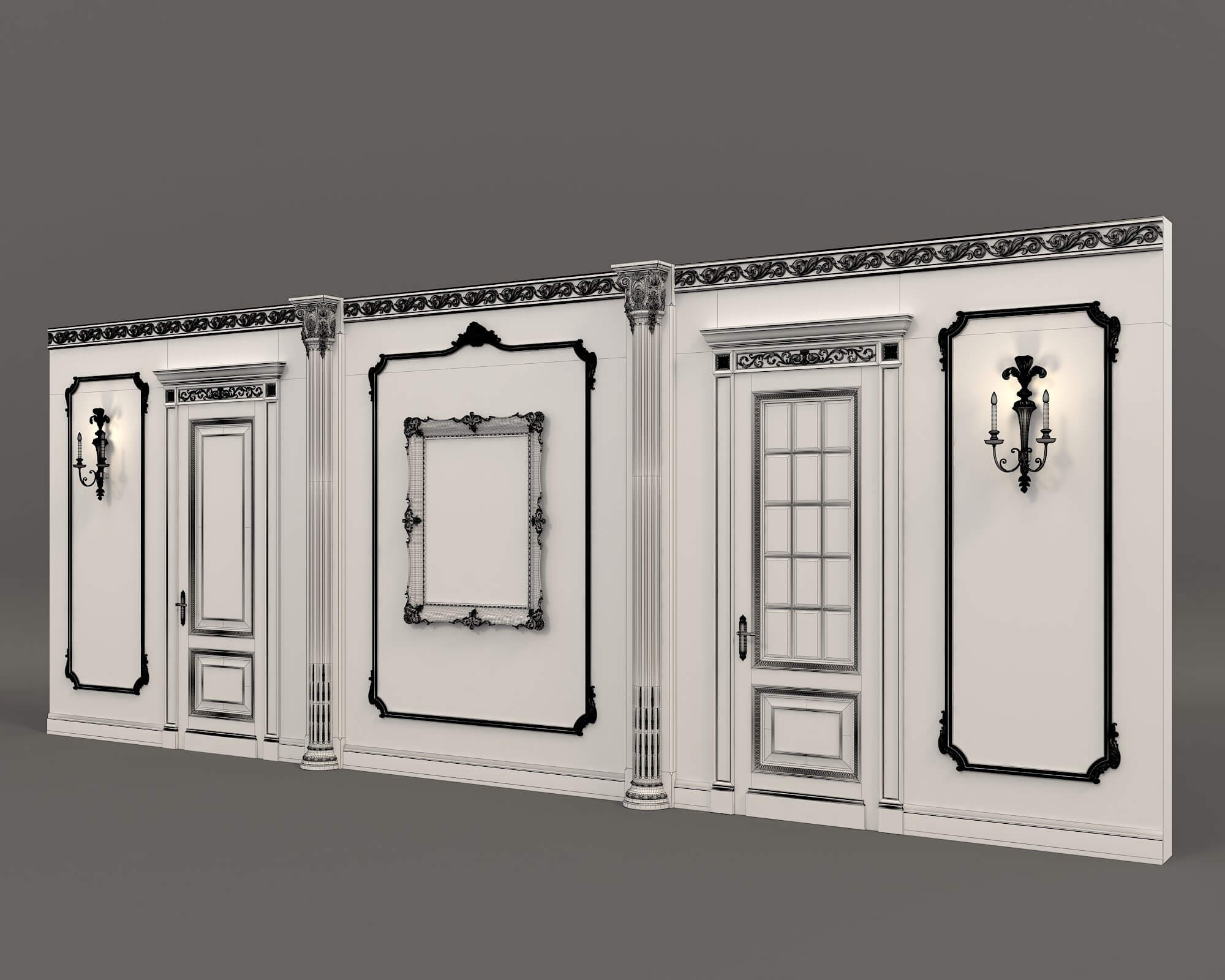 Classic Interior Wall Decoration 5 - 3D Model by nhattuankts