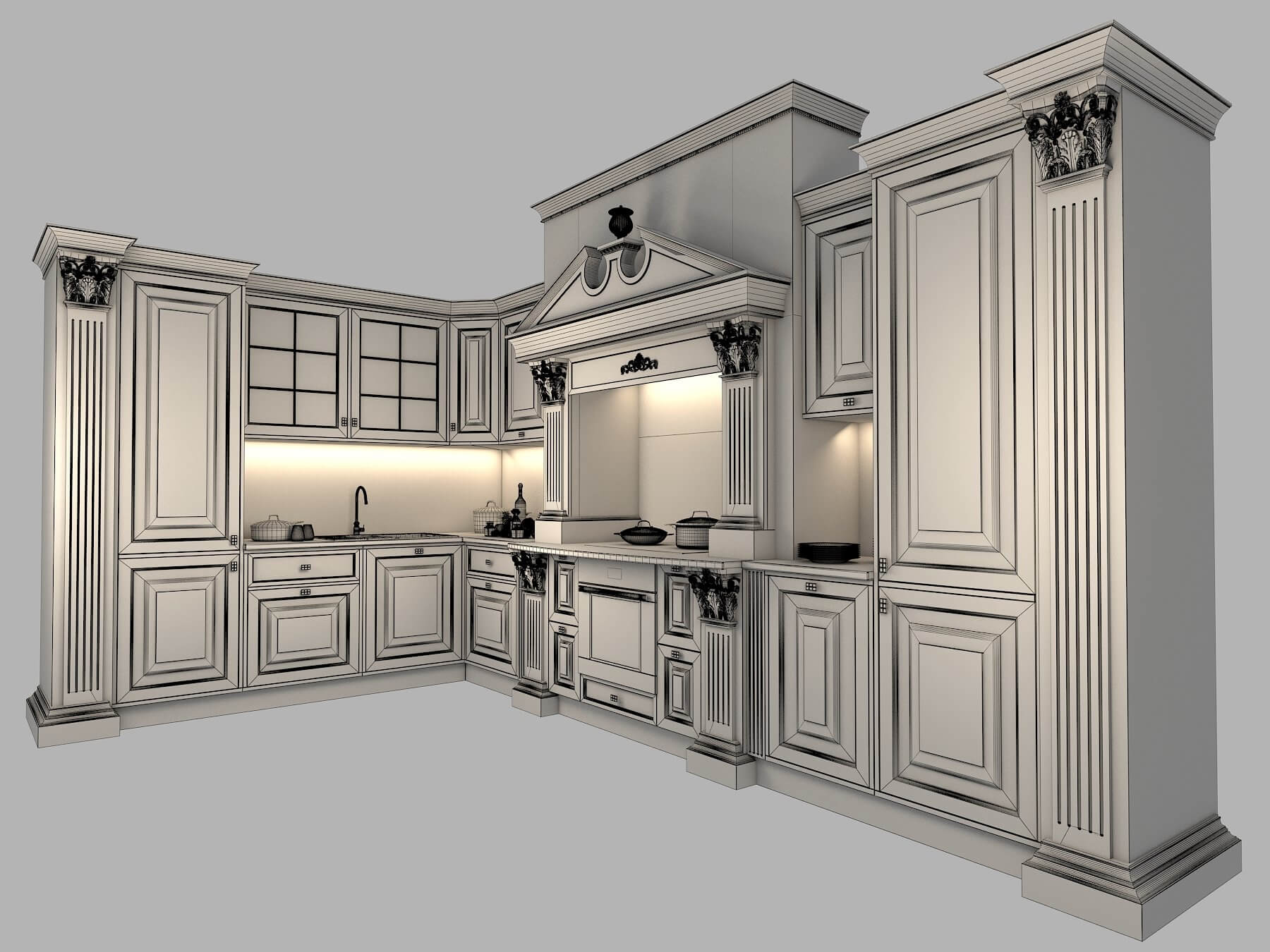 Classic Kitchen 3 - 3D Model by nhattuankts