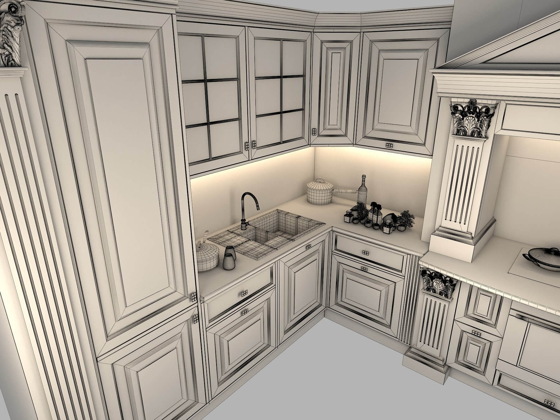 Classic Kitchen 3 - 3D Model by nhattuankts