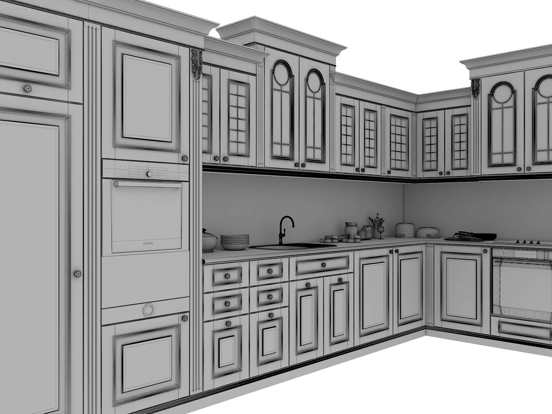 Classic Kitchen 4 - 3D Model by nhattuankts