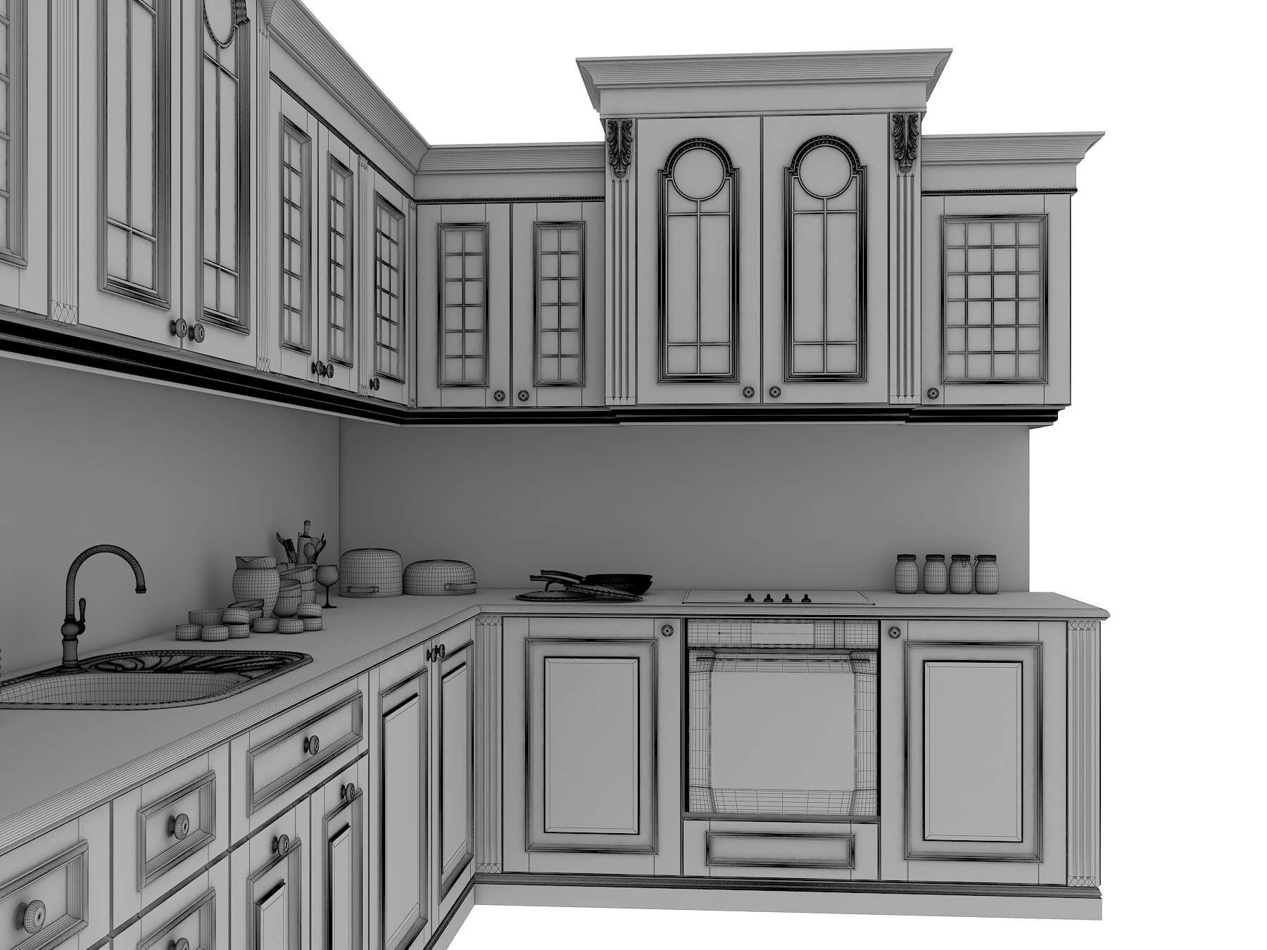 Classic Kitchen 4 - 3D Model by nhattuankts