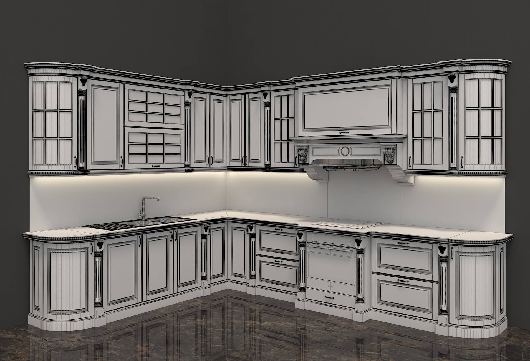 Classic Kitchen 7 - 3D Model by nhattuankts