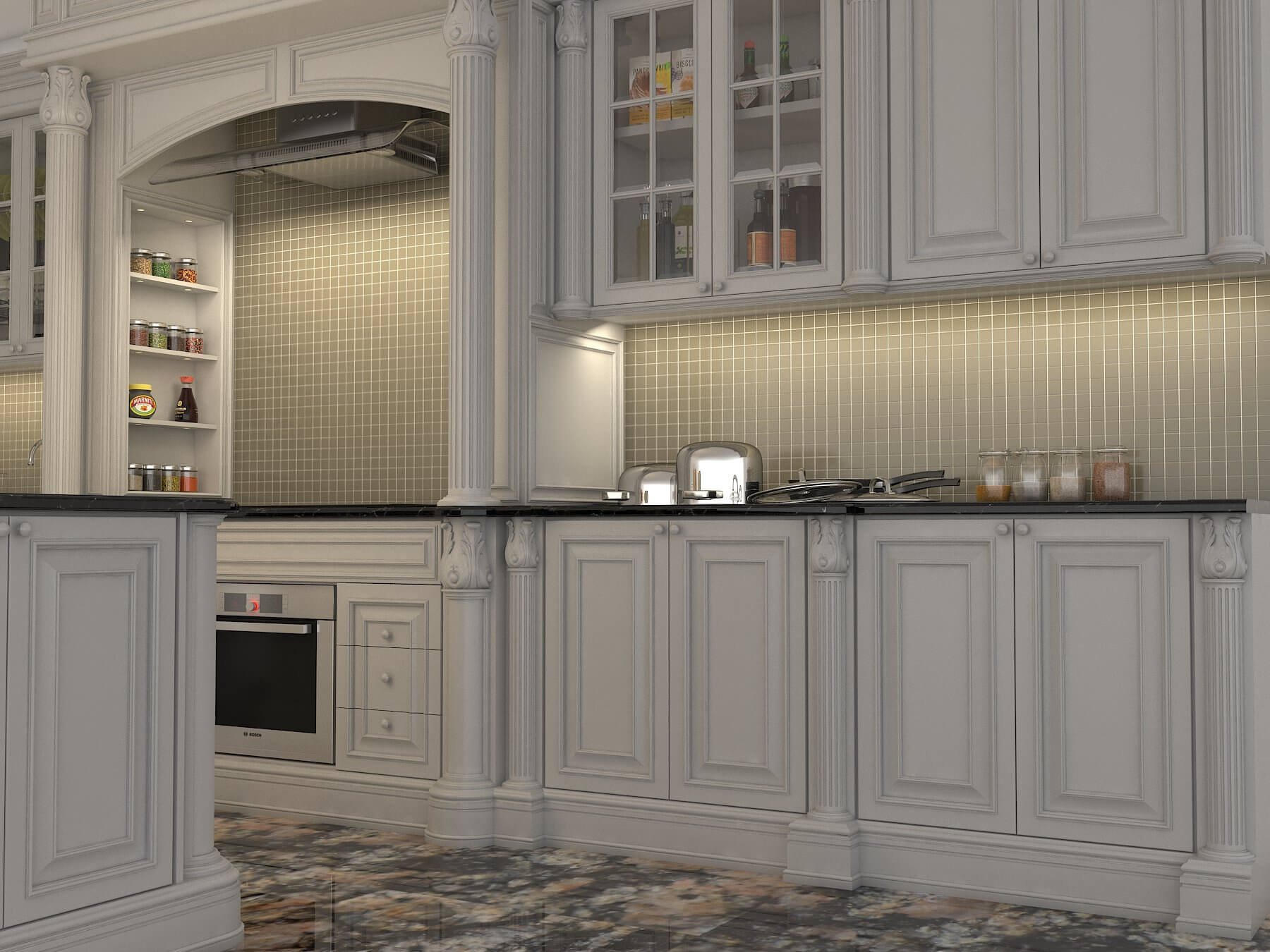 Classic Kitchen Cabinet 2 - 3D Model by nhattuankts