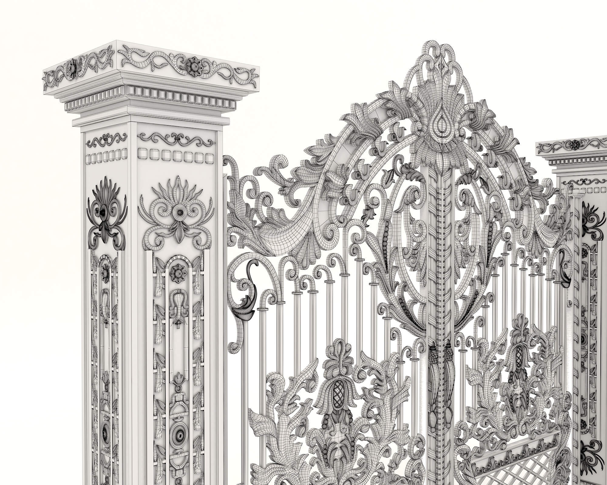 Classic Mansion Gate 2 - 3D Model by nhattuankts