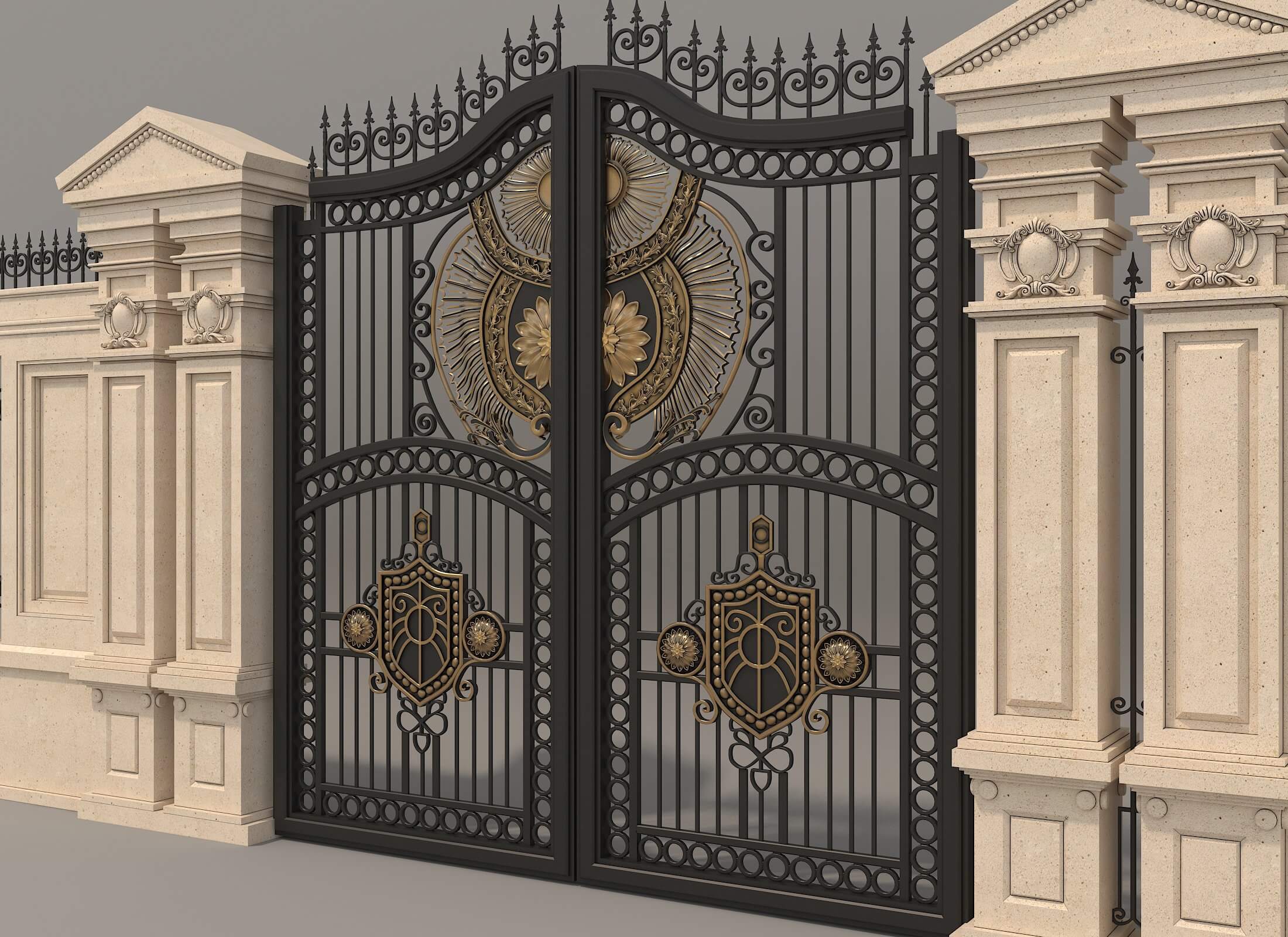 Classic Mansion Gate 3 - 3D Model by nhattuankts