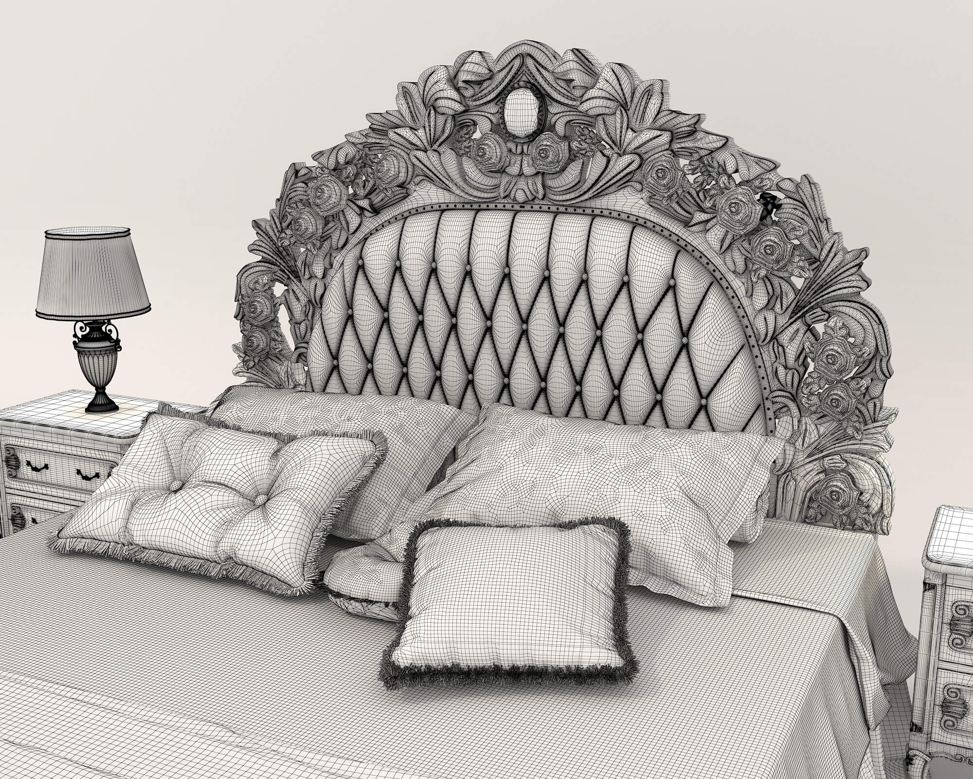 Classic Style Bed Set 27 - 3D Model by nhattuankts