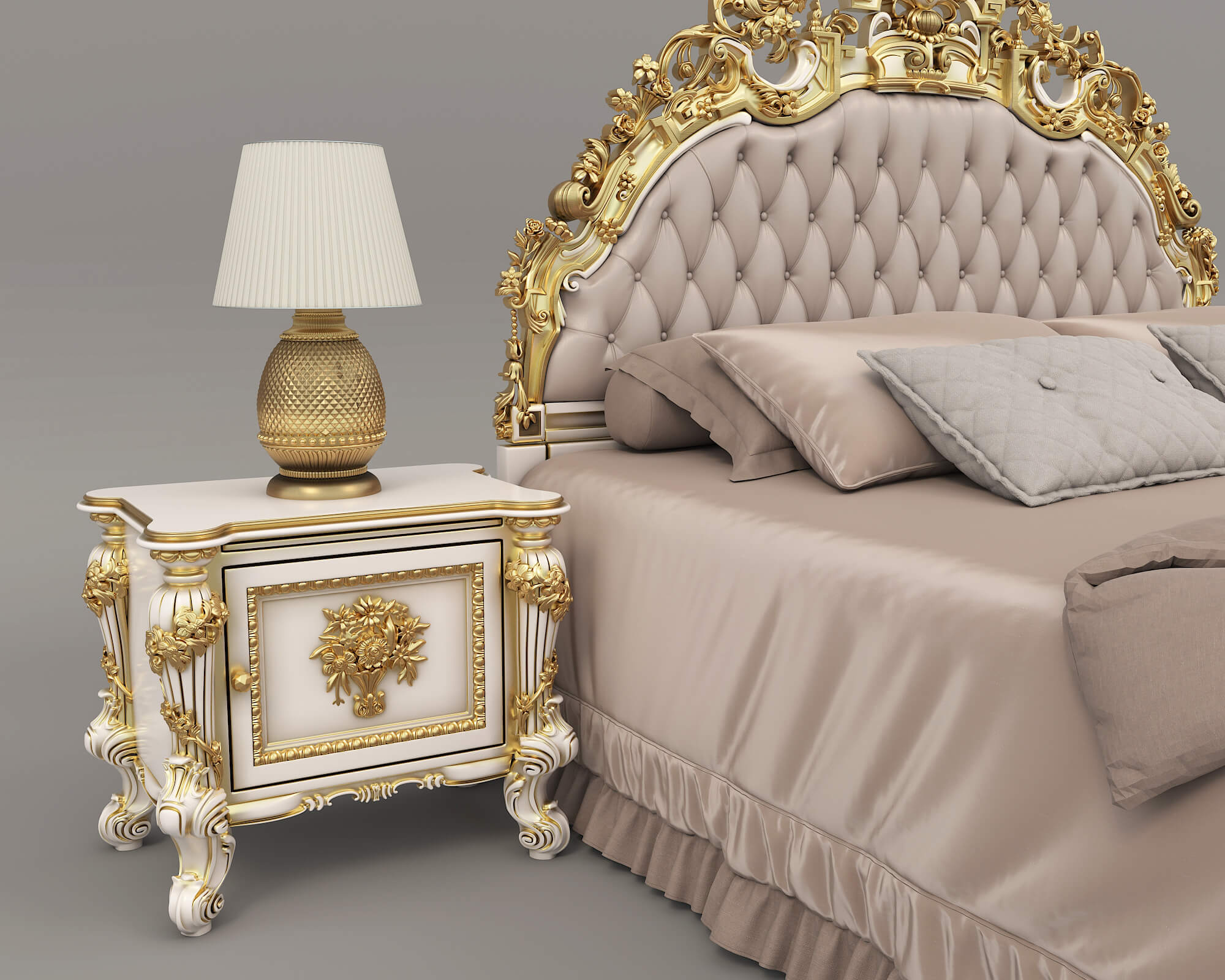 Classic Style Bed Set 29 - 3D Model by nhattuankts