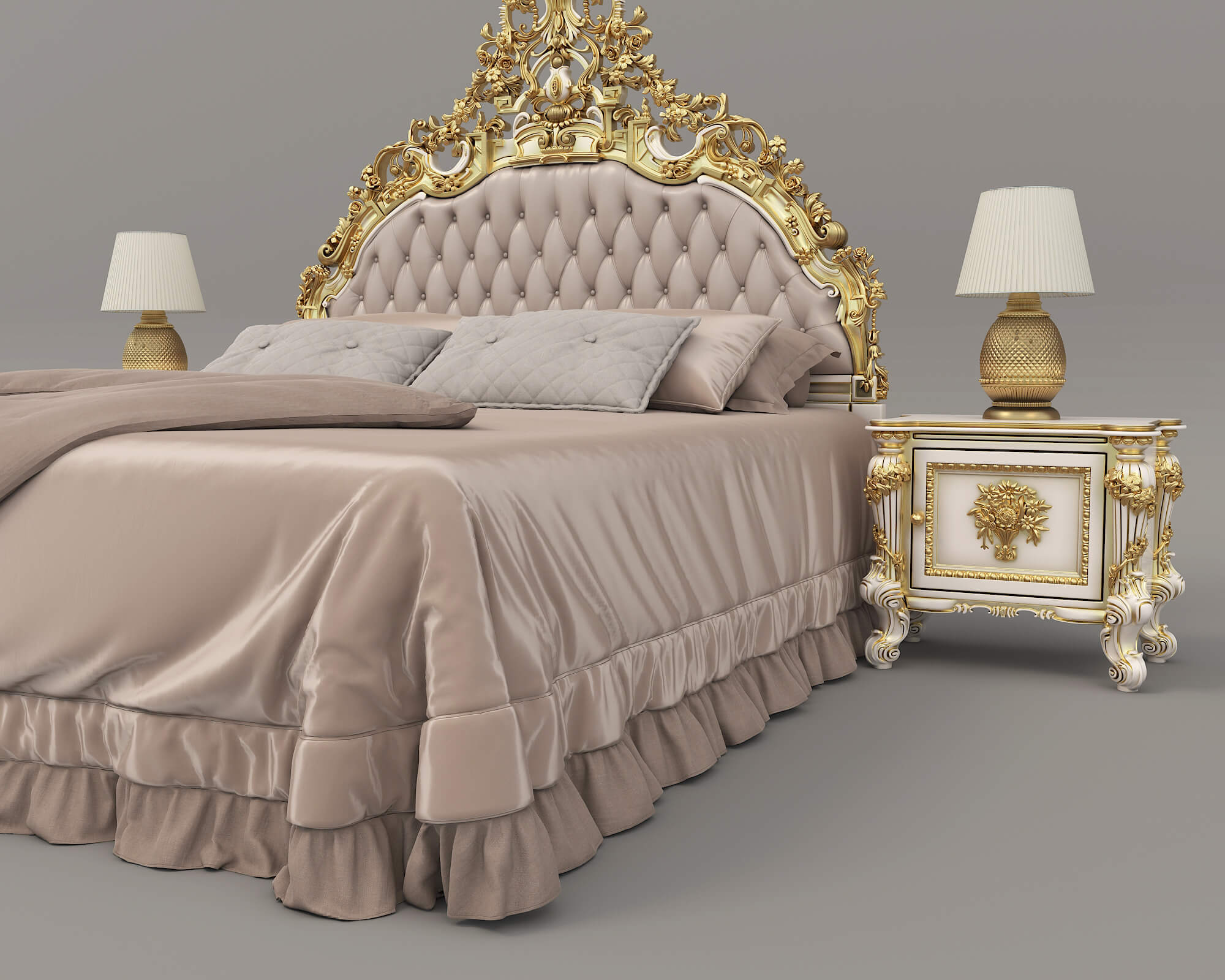 Classic Style Bed Set 29 - 3D Model by nhattuankts