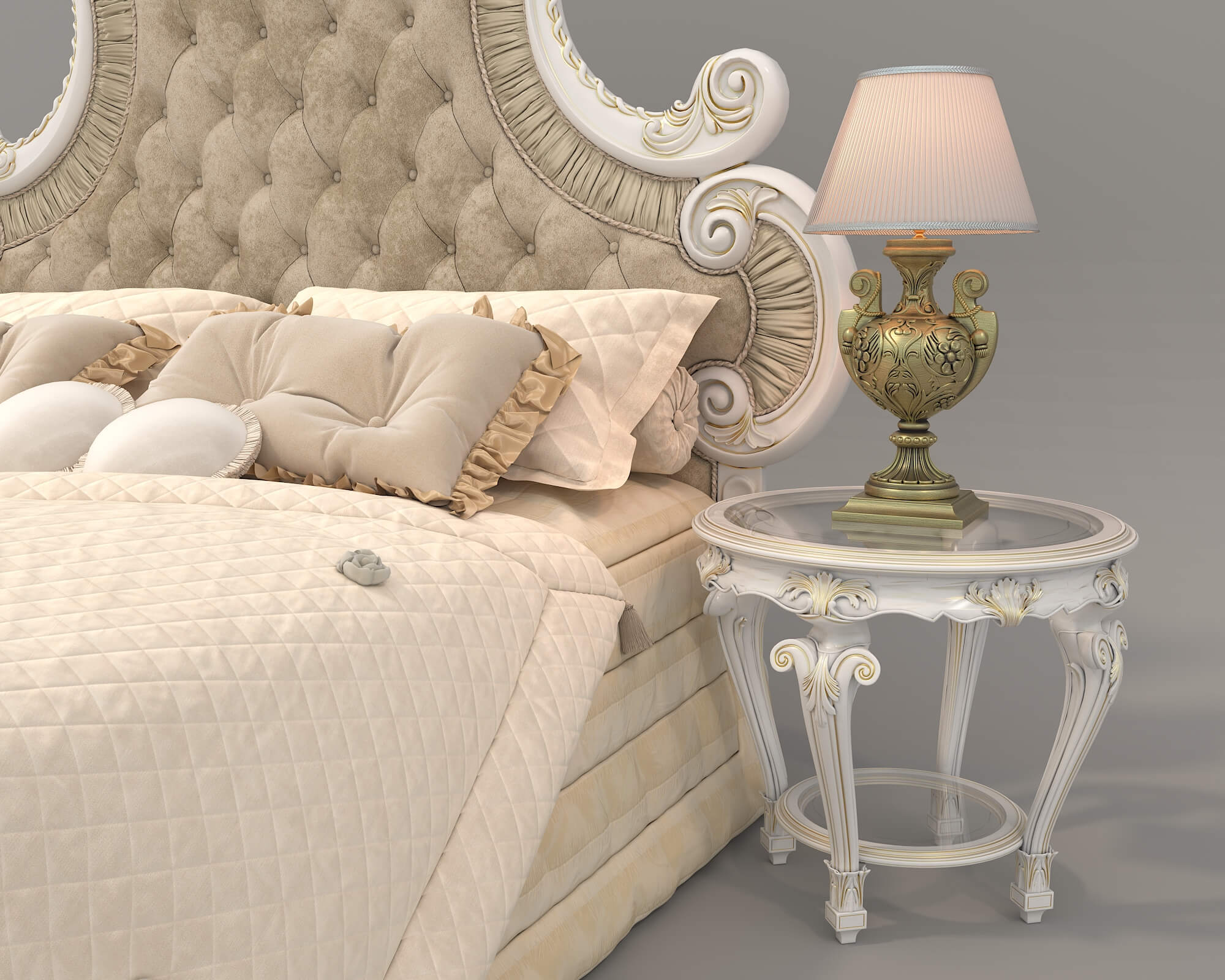 Classic Style Bed Set 30 - 3D Model by nhattuankts