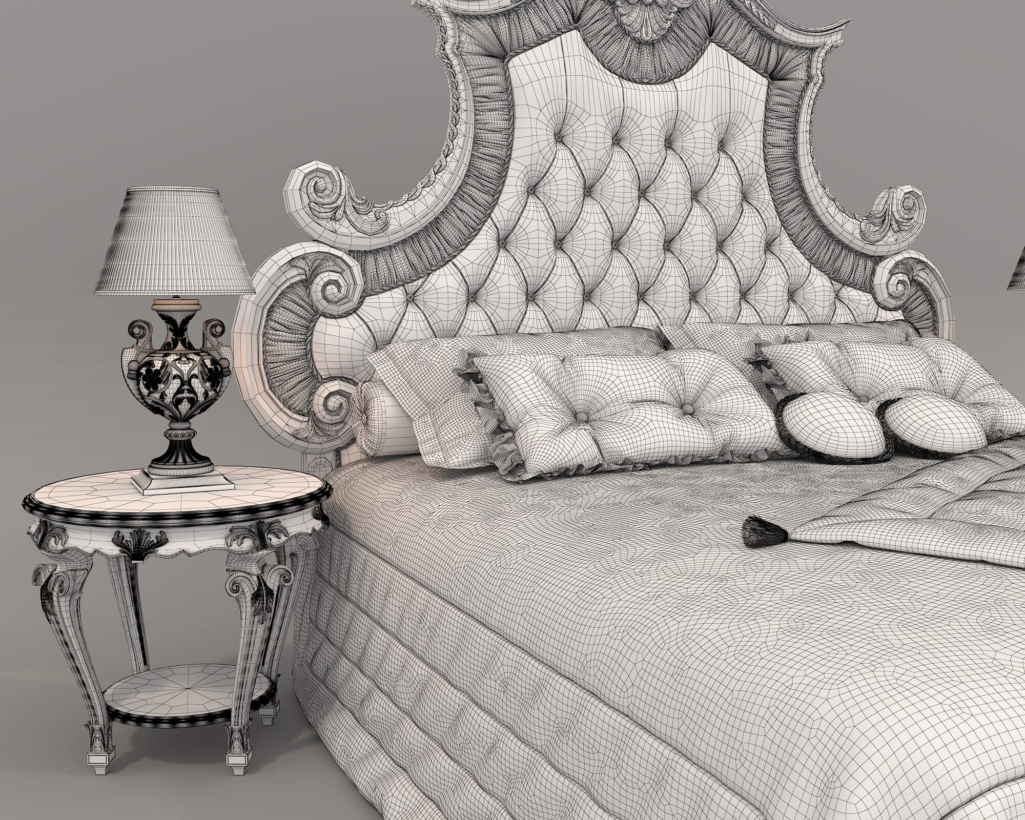 Classic Style Bed Set 30 - 3D Model by nhattuankts