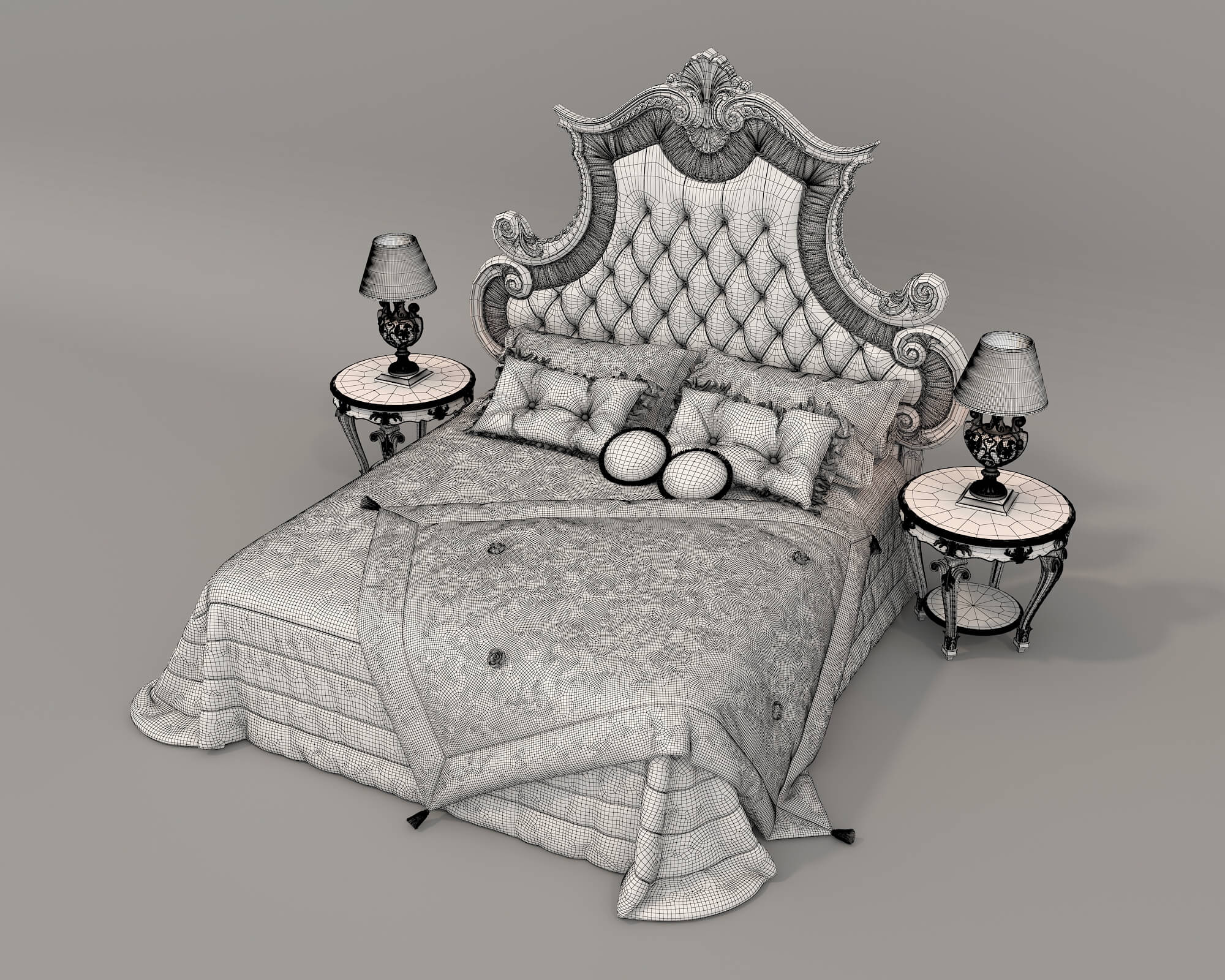 Classic Style Bed Set 30 - 3D Model by nhattuankts