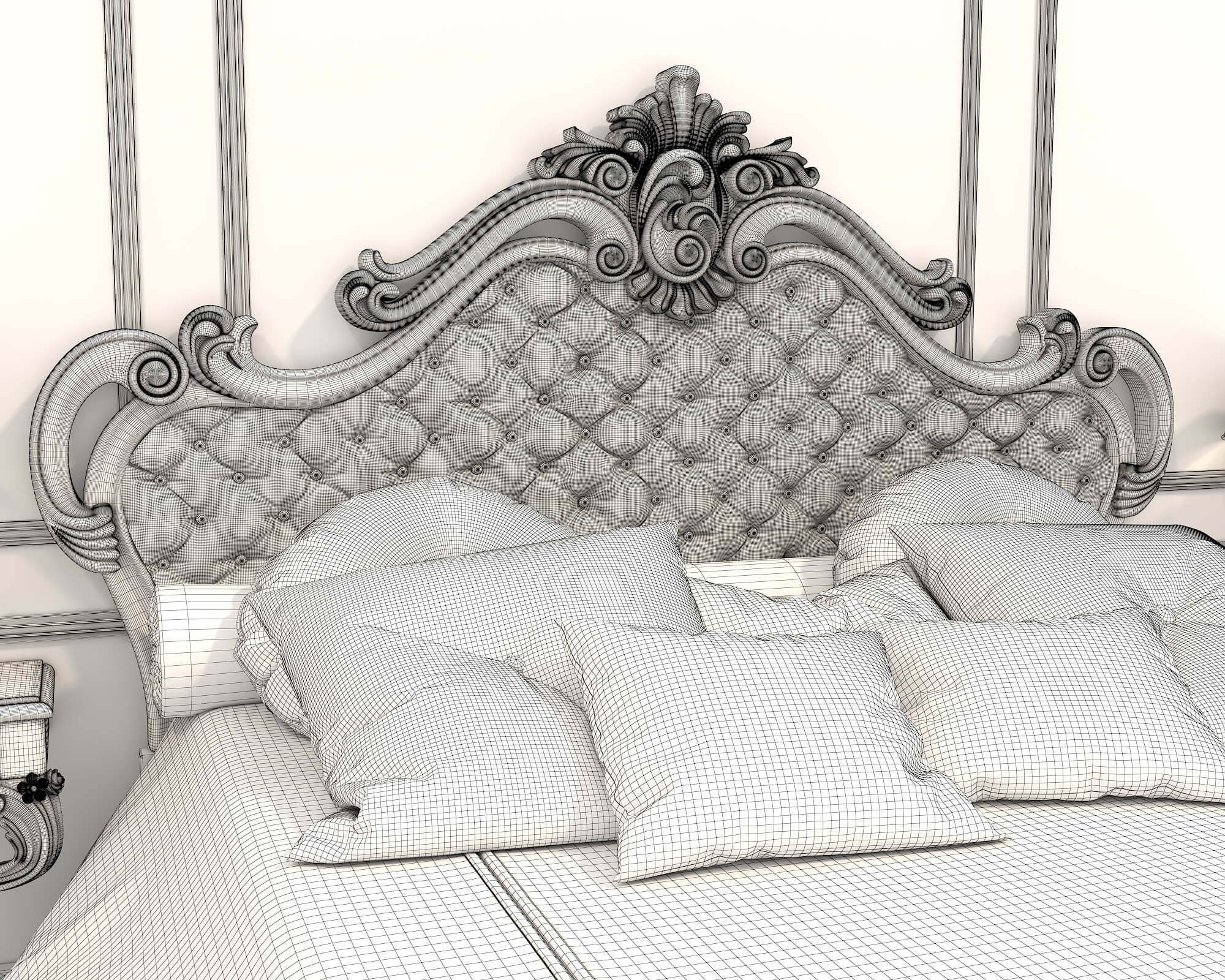 Classic Style Bed Set 31 - 3D Model by nhattuankts