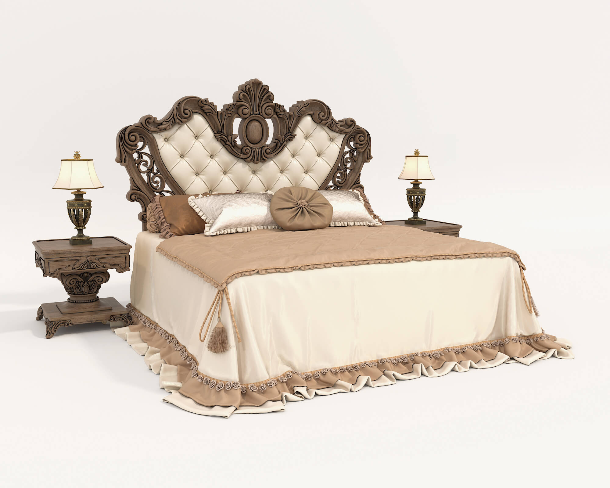 Classic Style Bed Set 32 - 3D Model by nhattuankts