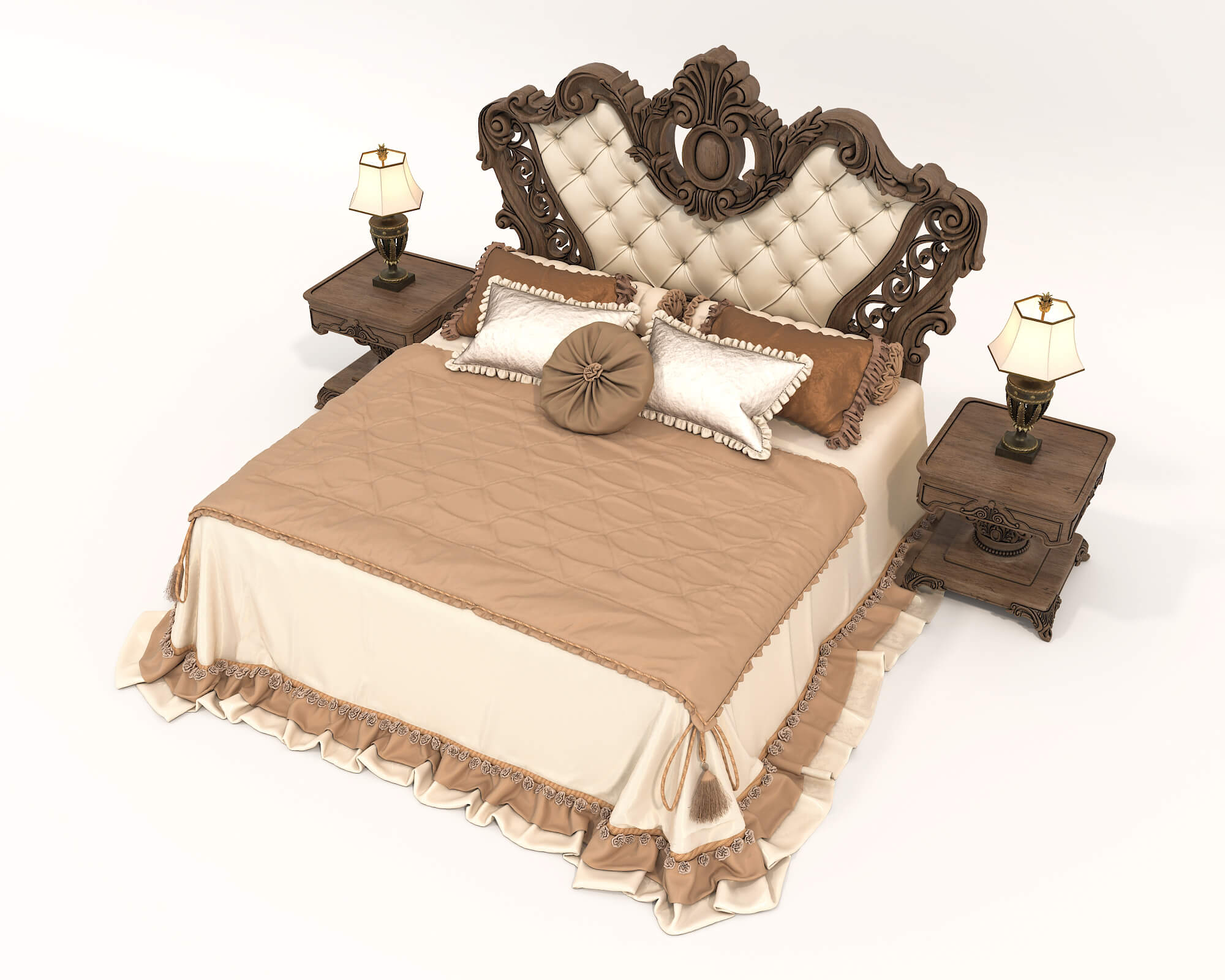 Classic Style Bed Set 32 - 3D Model by nhattuankts