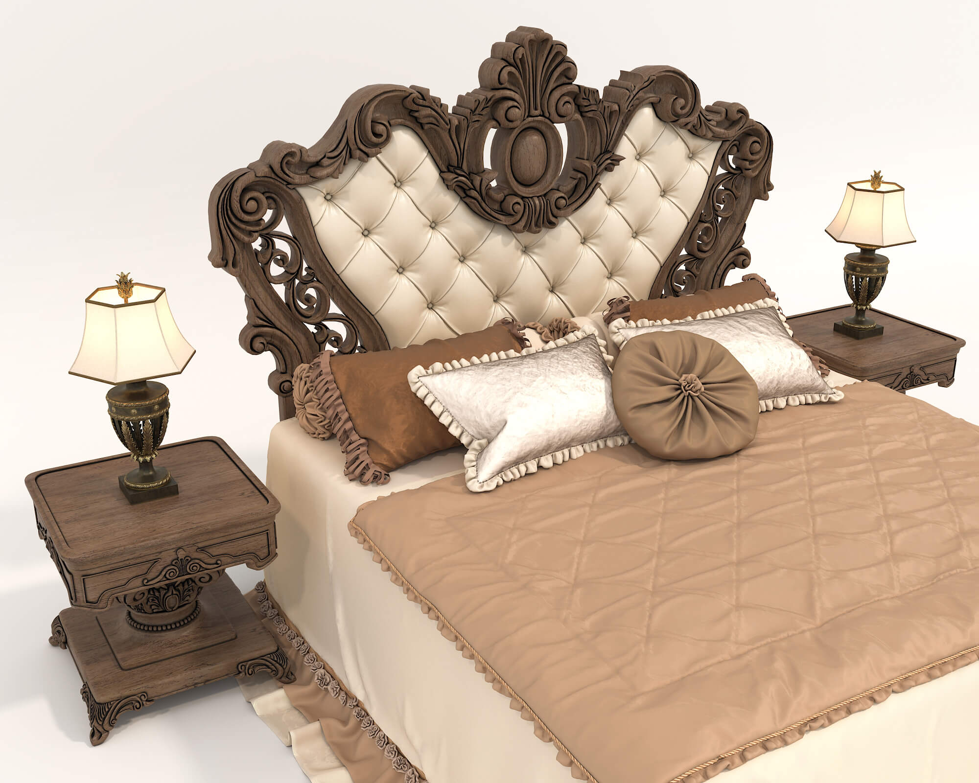 Classic Style Bed Set 32 - 3D Model by nhattuankts