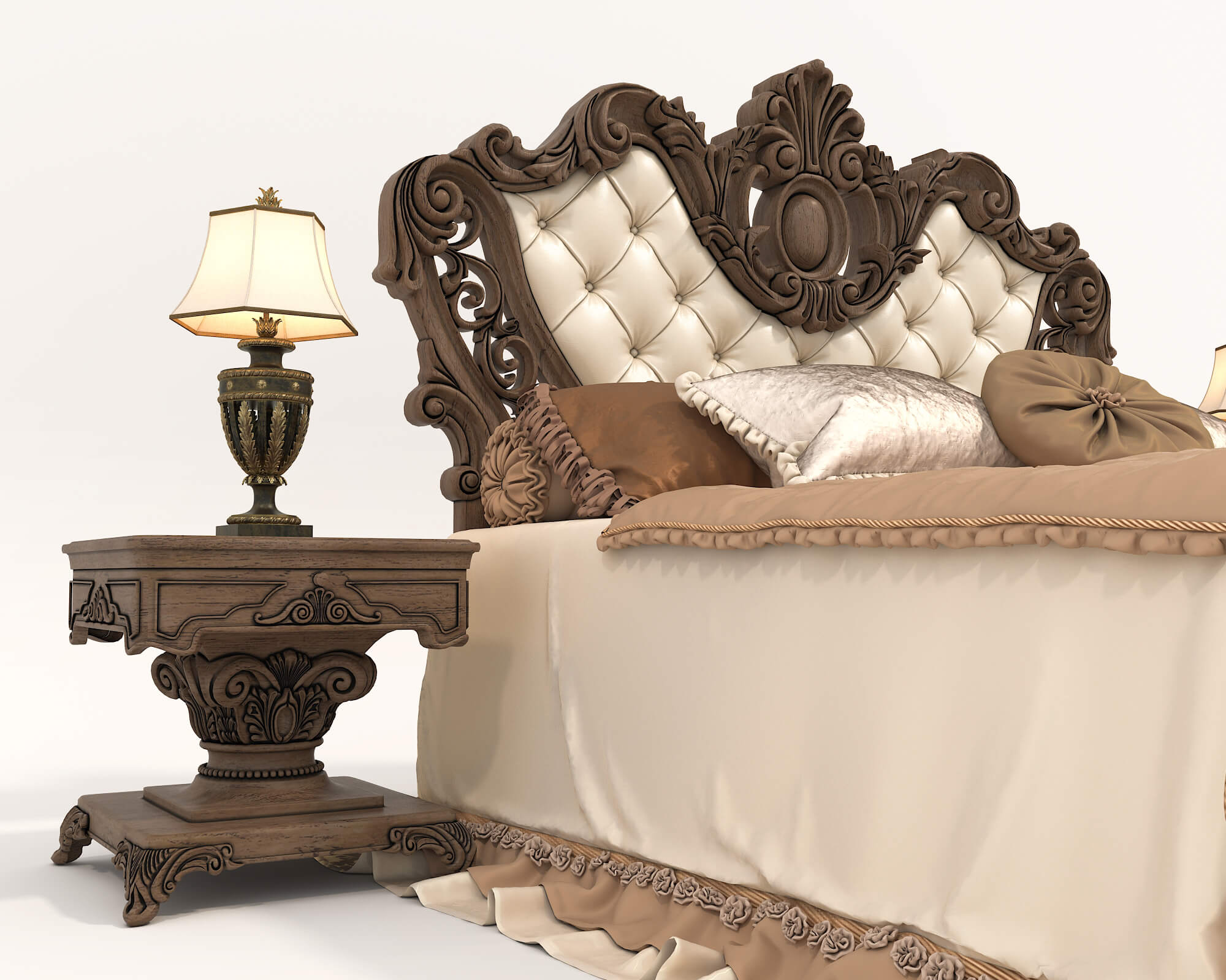 Classic Style Bed Set 32 - 3D Model by nhattuankts