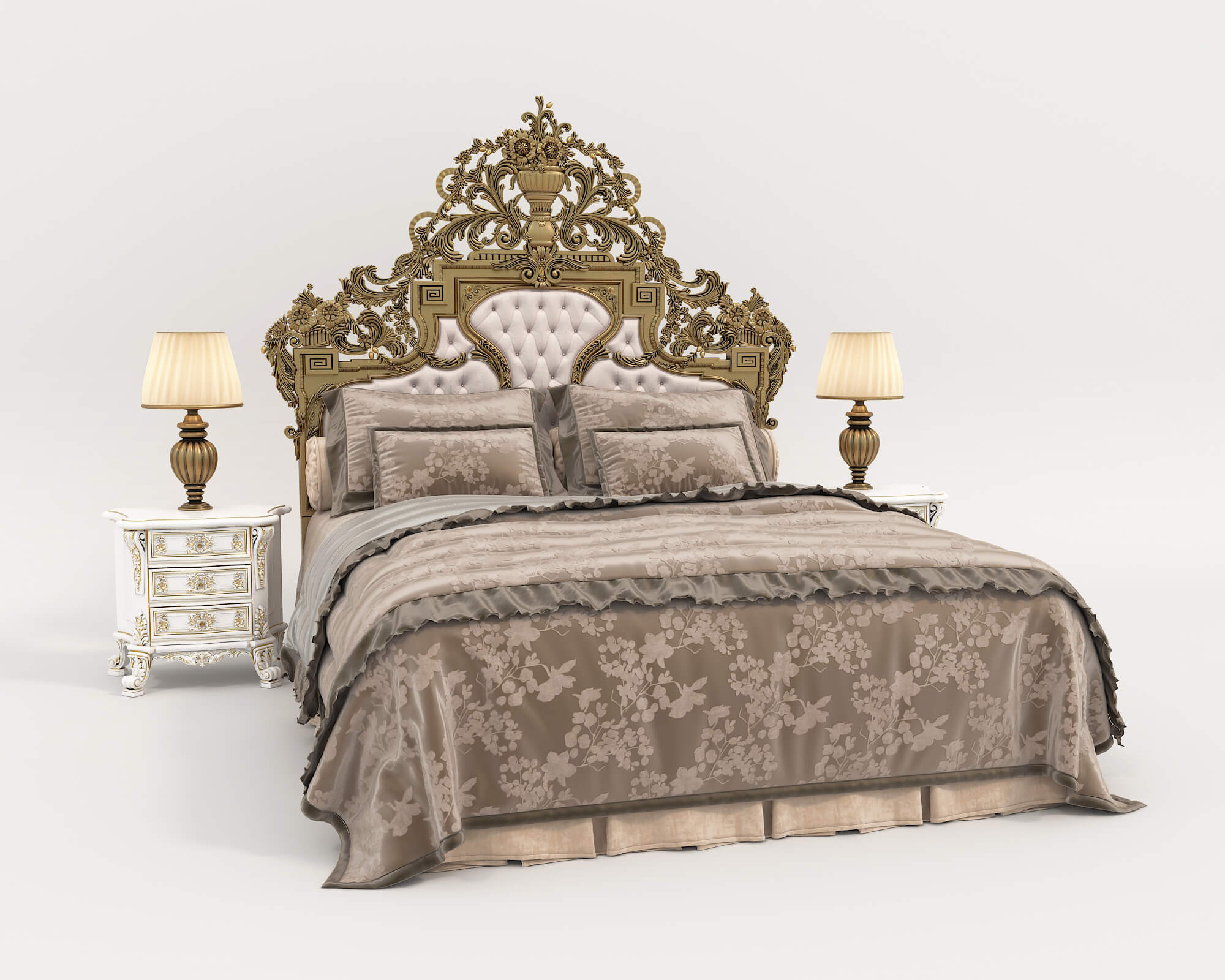 Classic Style Bed Set 33 - 3D Model by nhattuankts