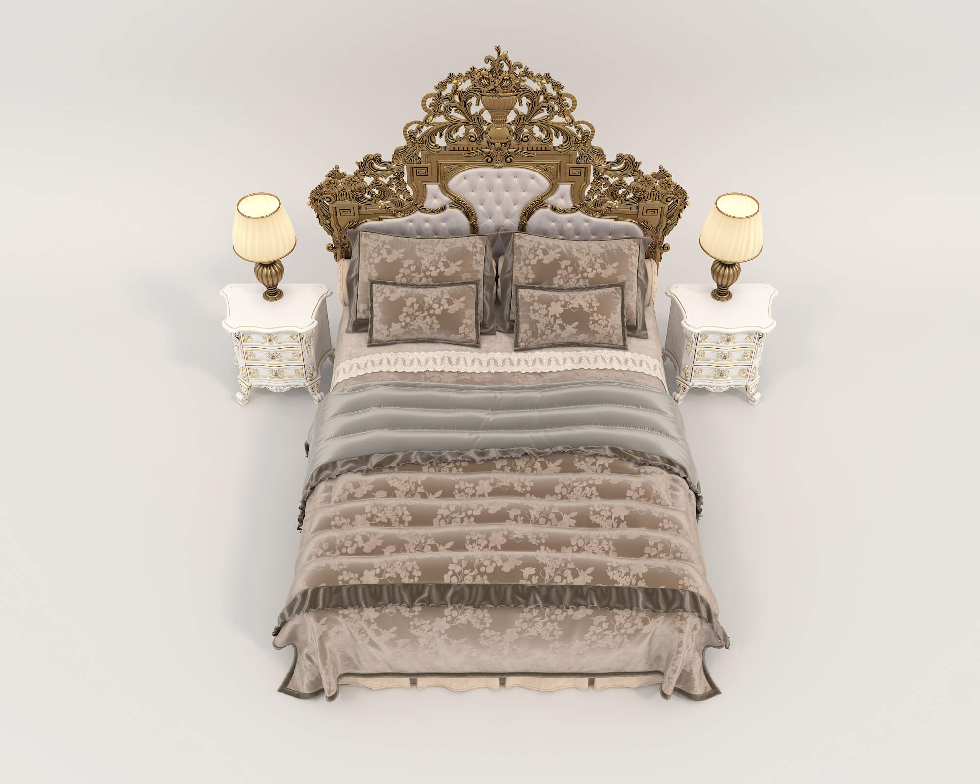 Classic Style Bed Set 33 - 3D Model by nhattuankts