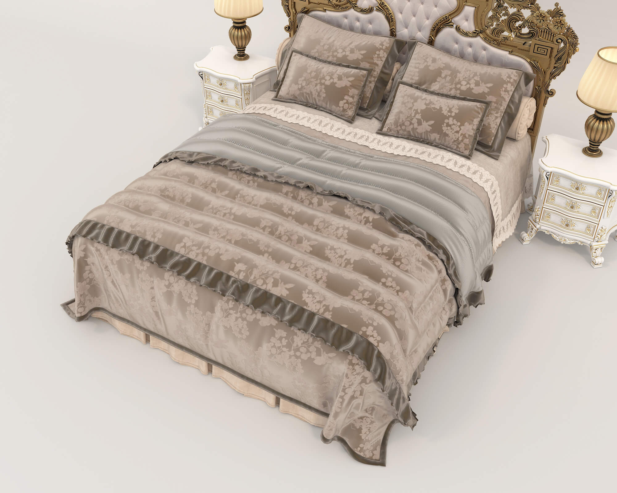 Classic Style Bed Set 33 - 3D Model by nhattuankts