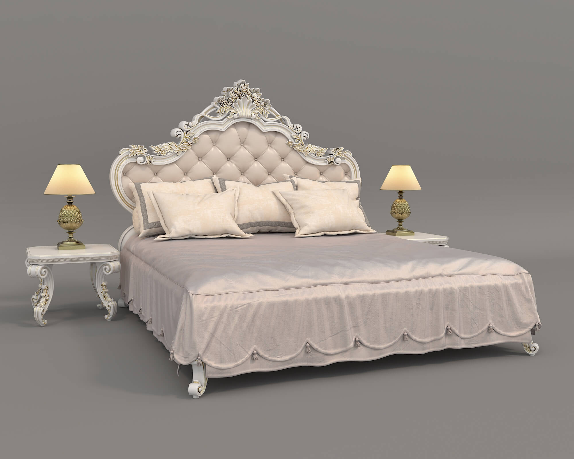 Classic Style Bed Set 34 - 3D Model by nhattuankts