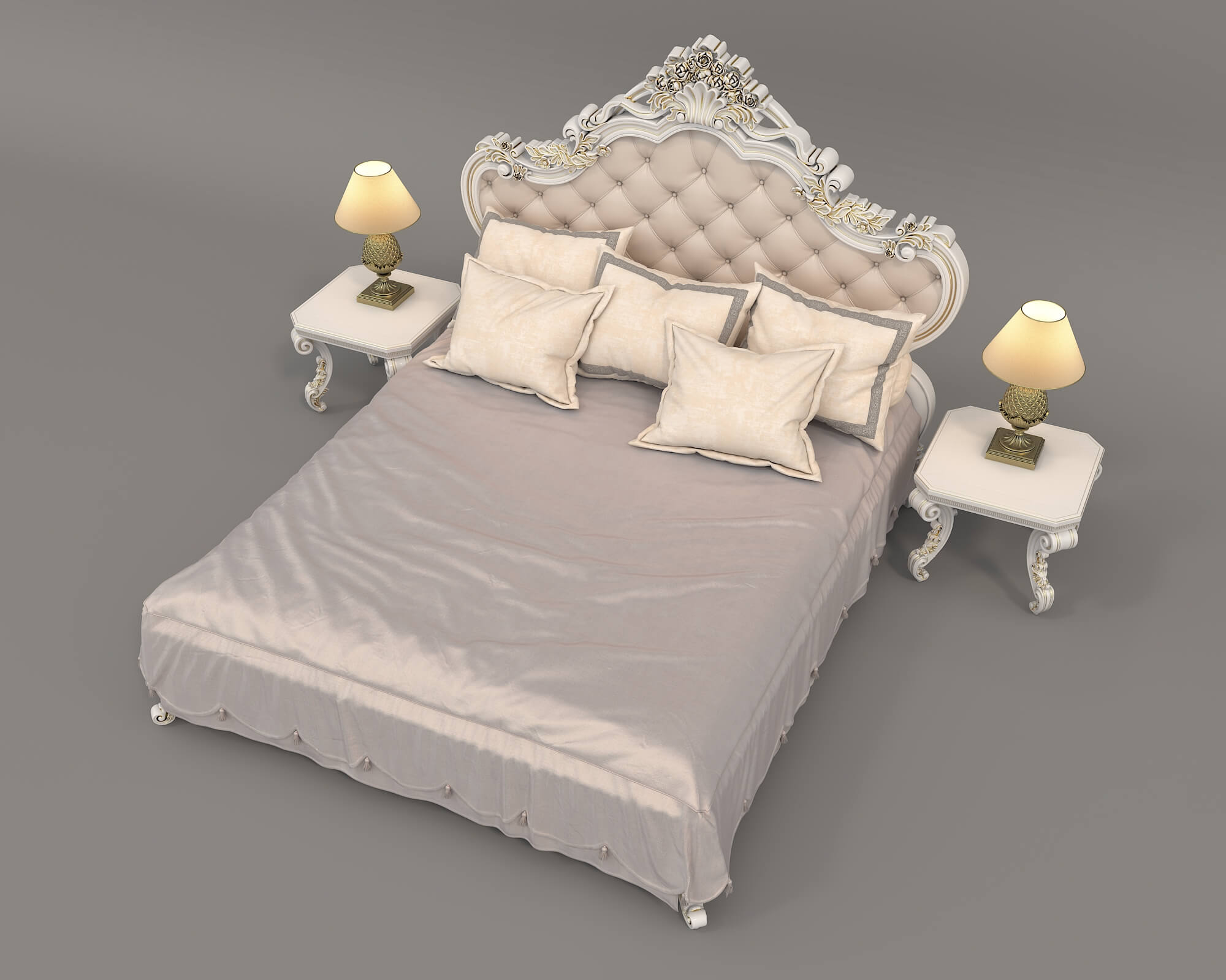 Classic Style Bed Set 34 - 3D Model by nhattuankts