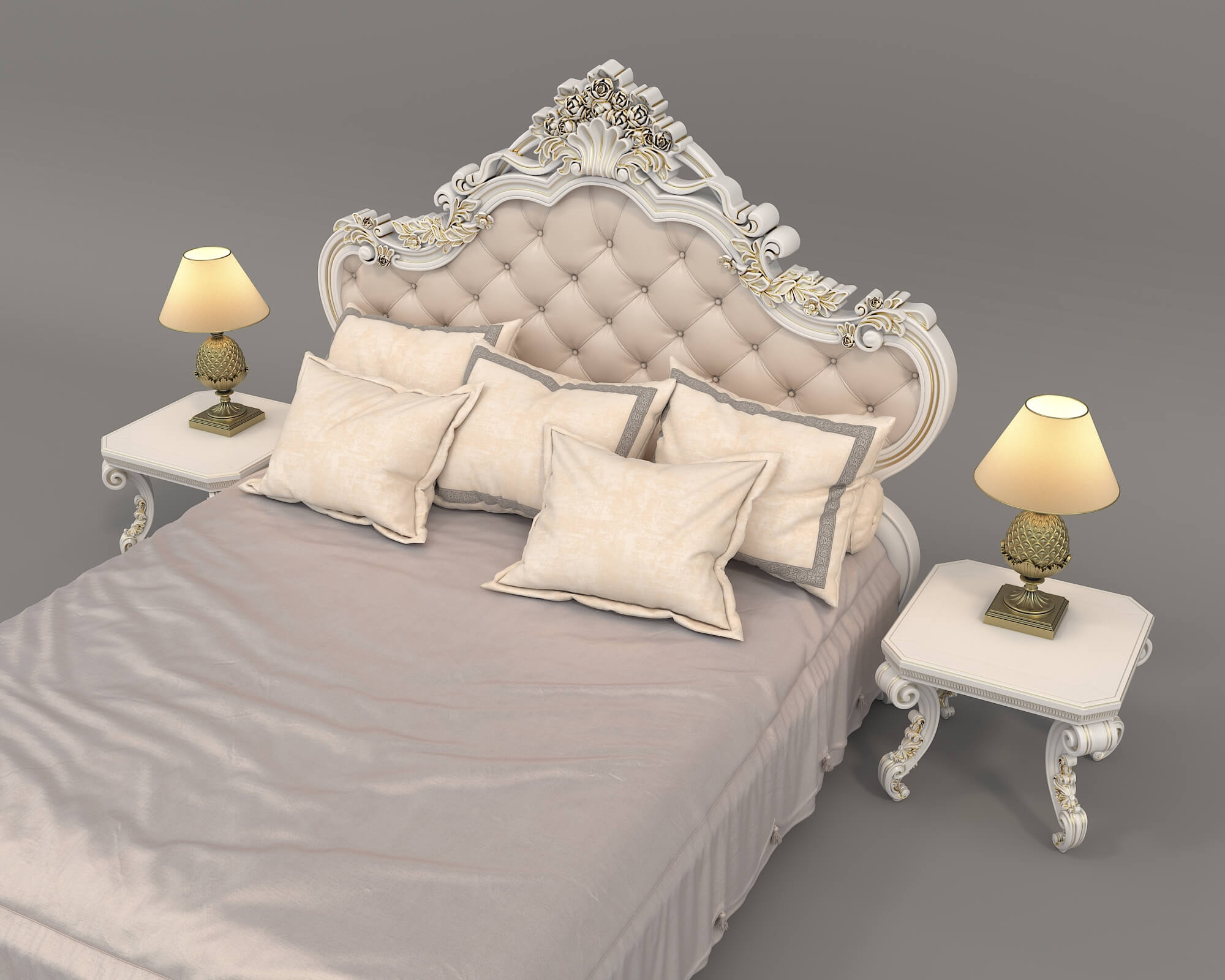 Classic Style Bed Set 34 - 3D Model by nhattuankts