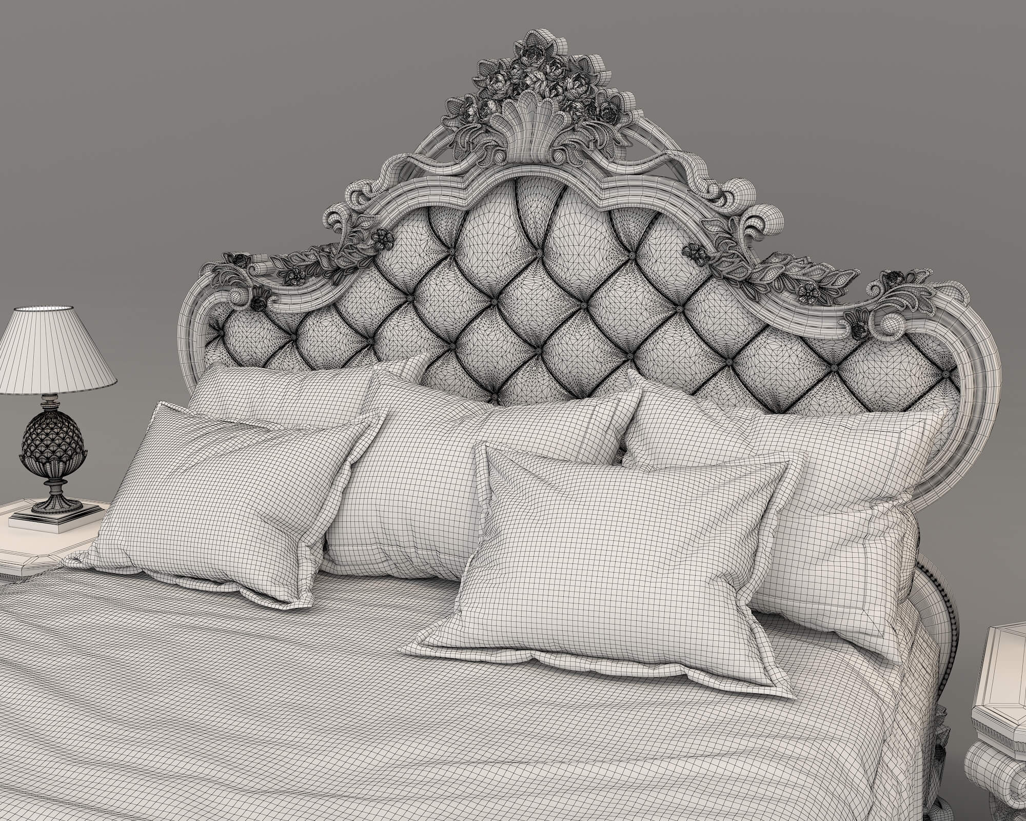 Classic Style Bed Set 34 - 3D Model by nhattuankts
