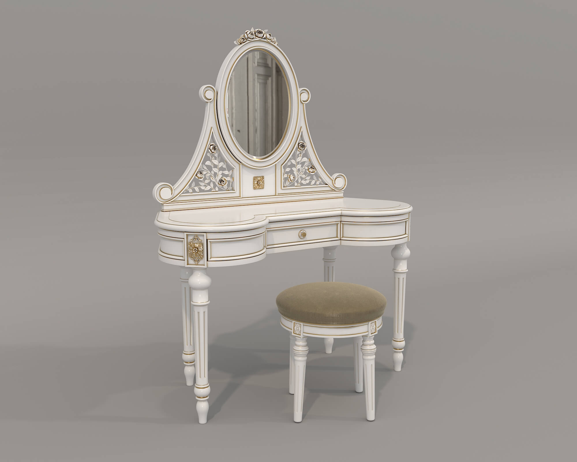 Classic Style Dressing Table 10 - 3D Model by nhattuankts