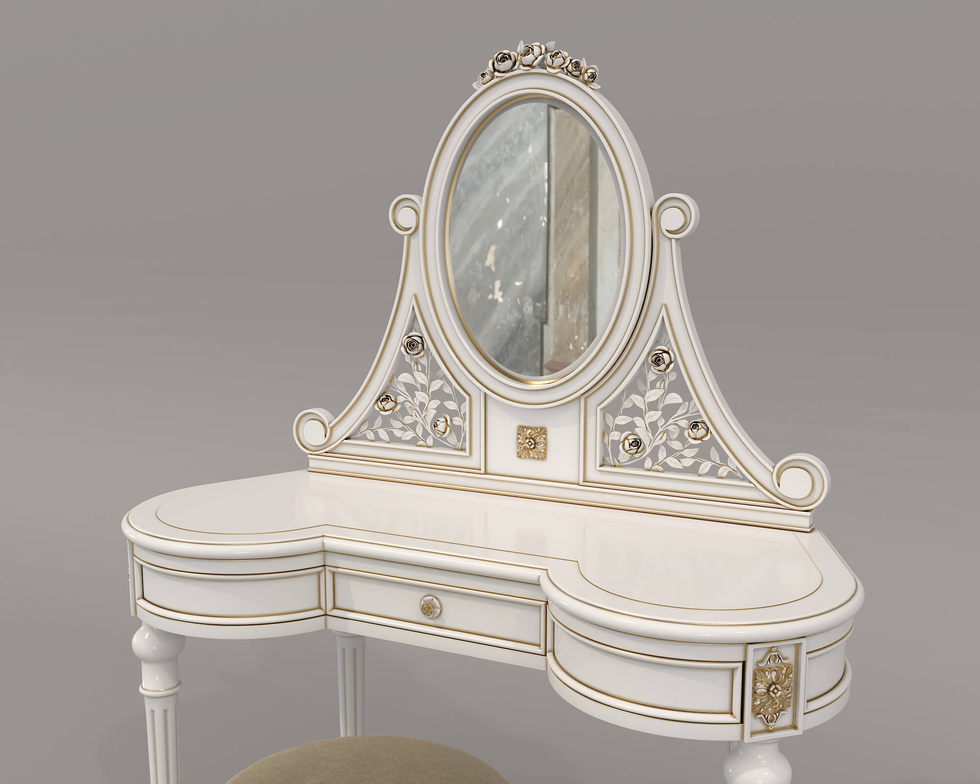 Classic Style Dressing Table 10 - 3D Model by nhattuankts