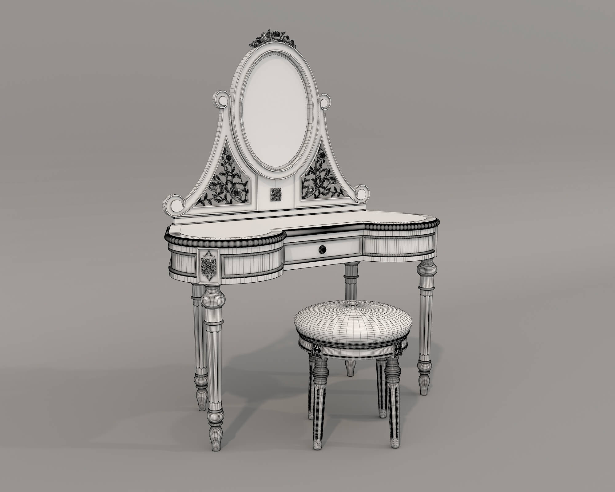 Classic Style Dressing Table 10 - 3D Model by nhattuankts