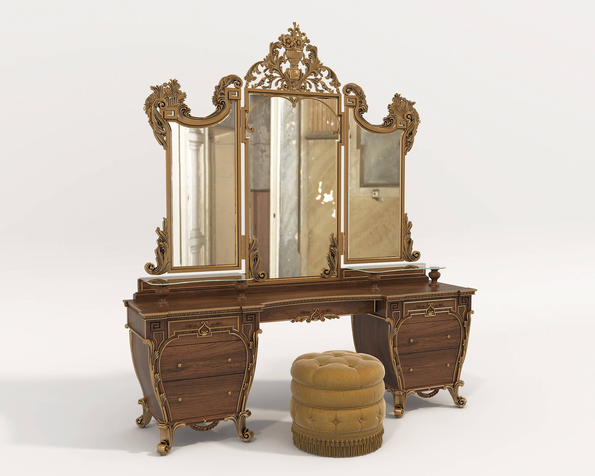 Classic Style Dressing Table 11 - 3D Model by nhattuankts