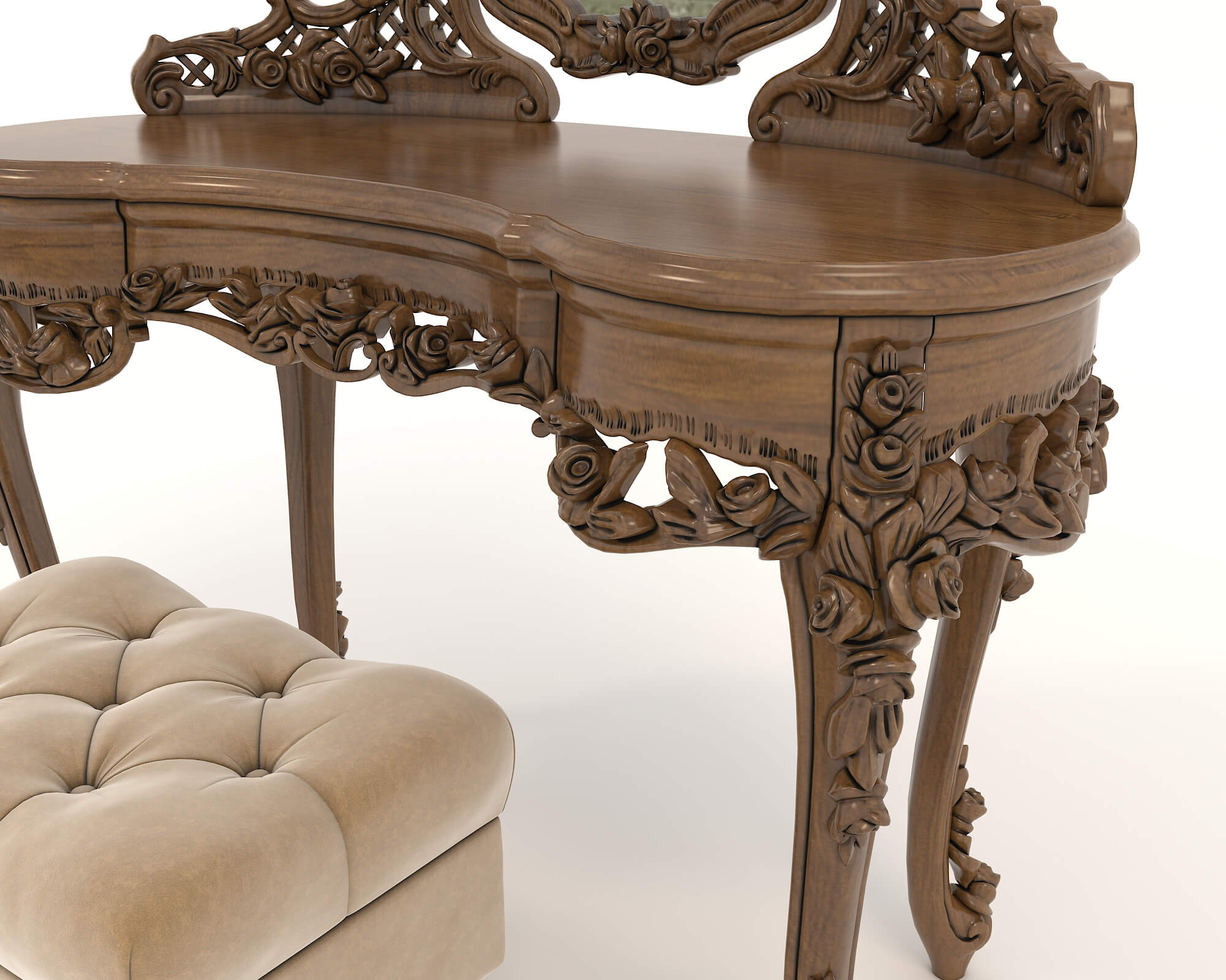 Classic Style Dressing Table 9 - 3D Model by nhattuankts