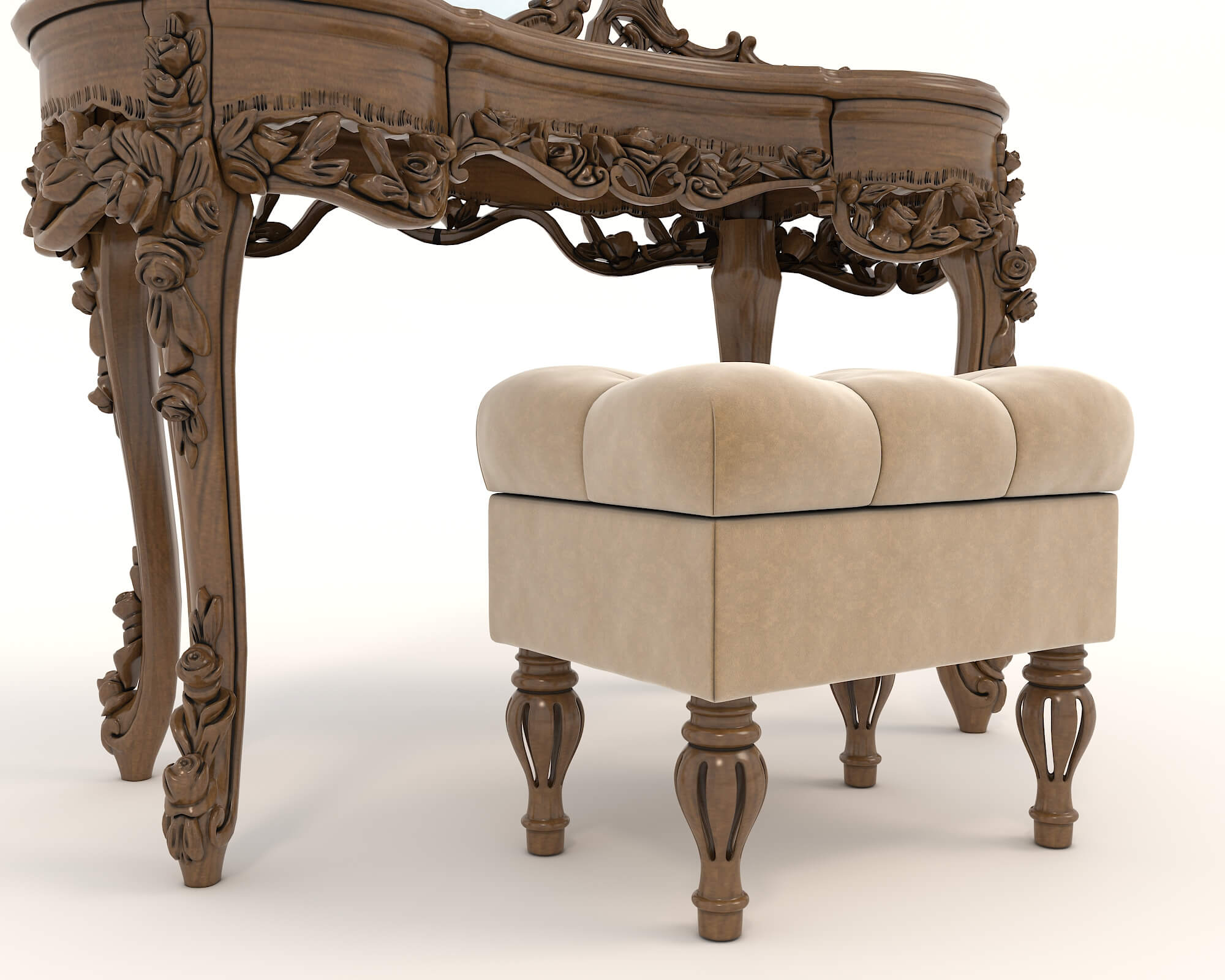 Classic Style Dressing Table 9 - 3D Model by nhattuankts