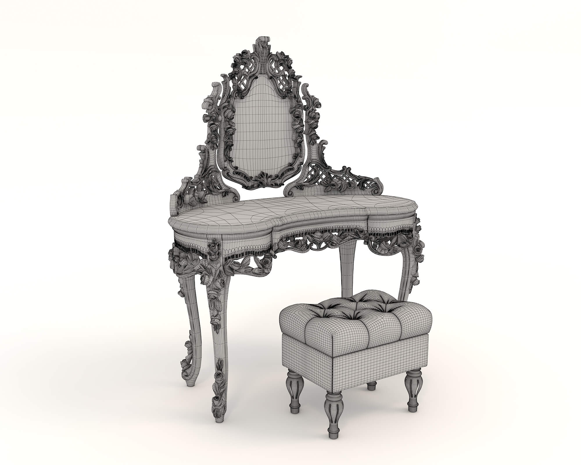 Classic Style Dressing Table 9 - 3D Model by nhattuankts