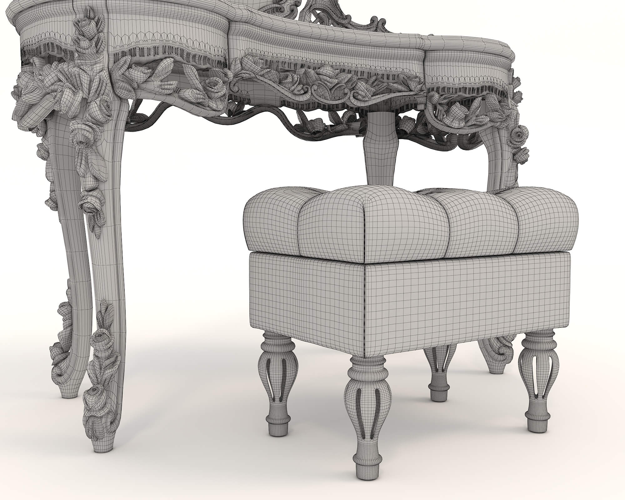 Classic Style Dressing Table 9 - 3D Model by nhattuankts