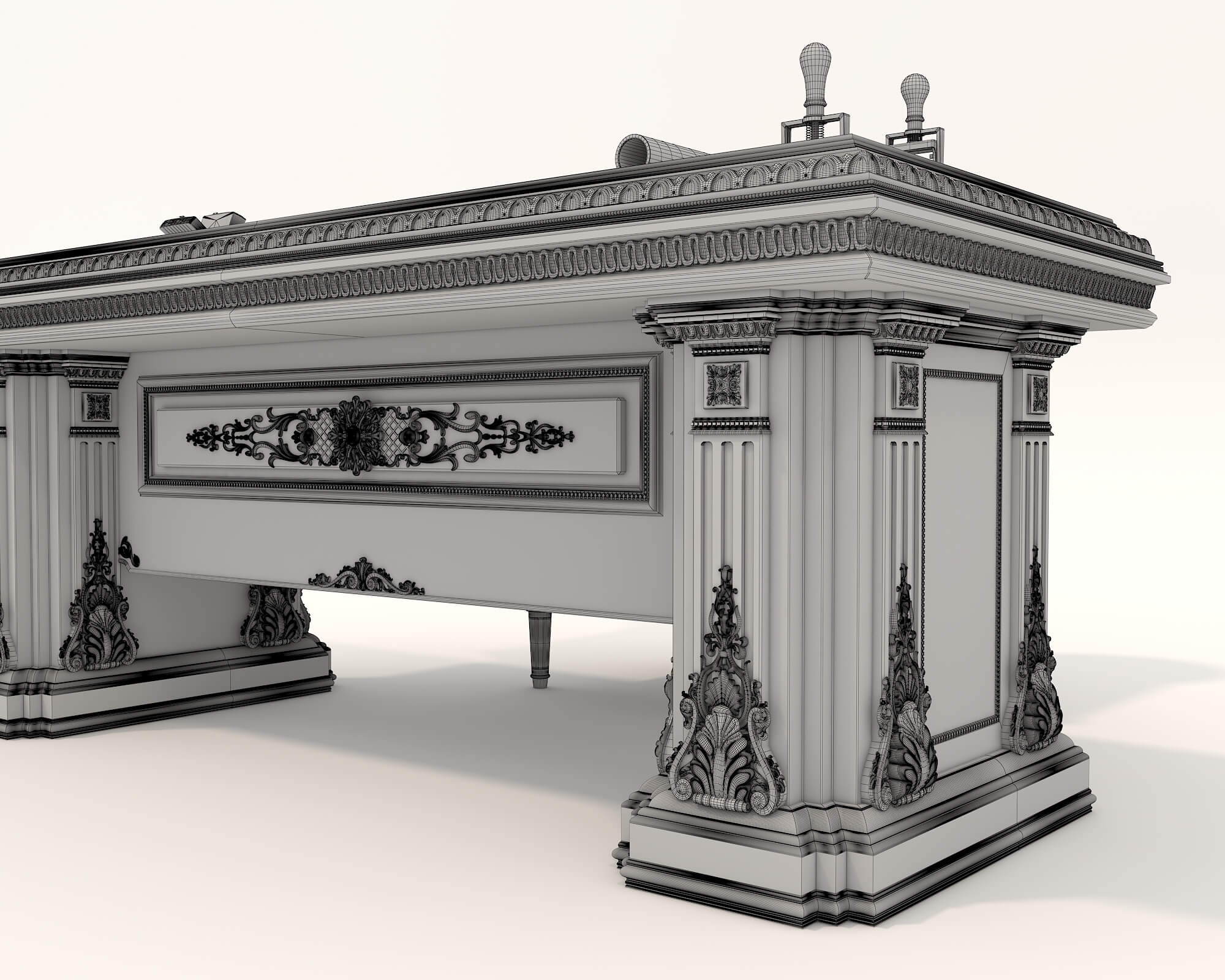 Classic Working Table and Chair 5 - 3D Model by nhattuankts