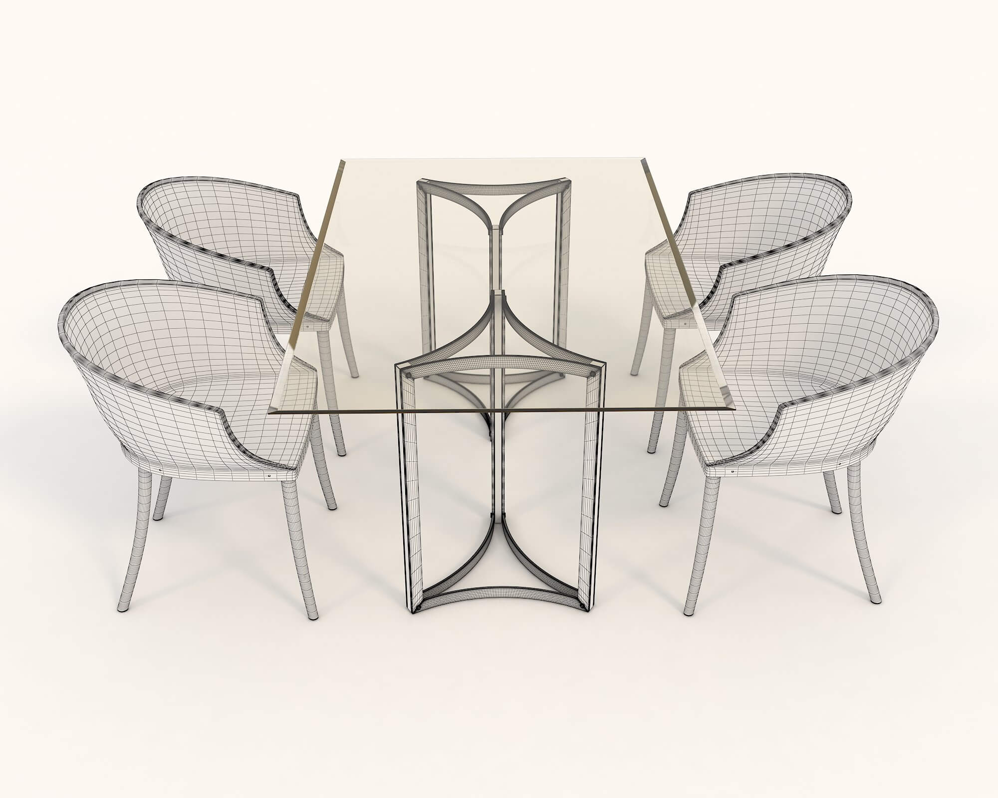 Contemporary Design Table and Chair Set 10 - 3D Model by nhattuankts
