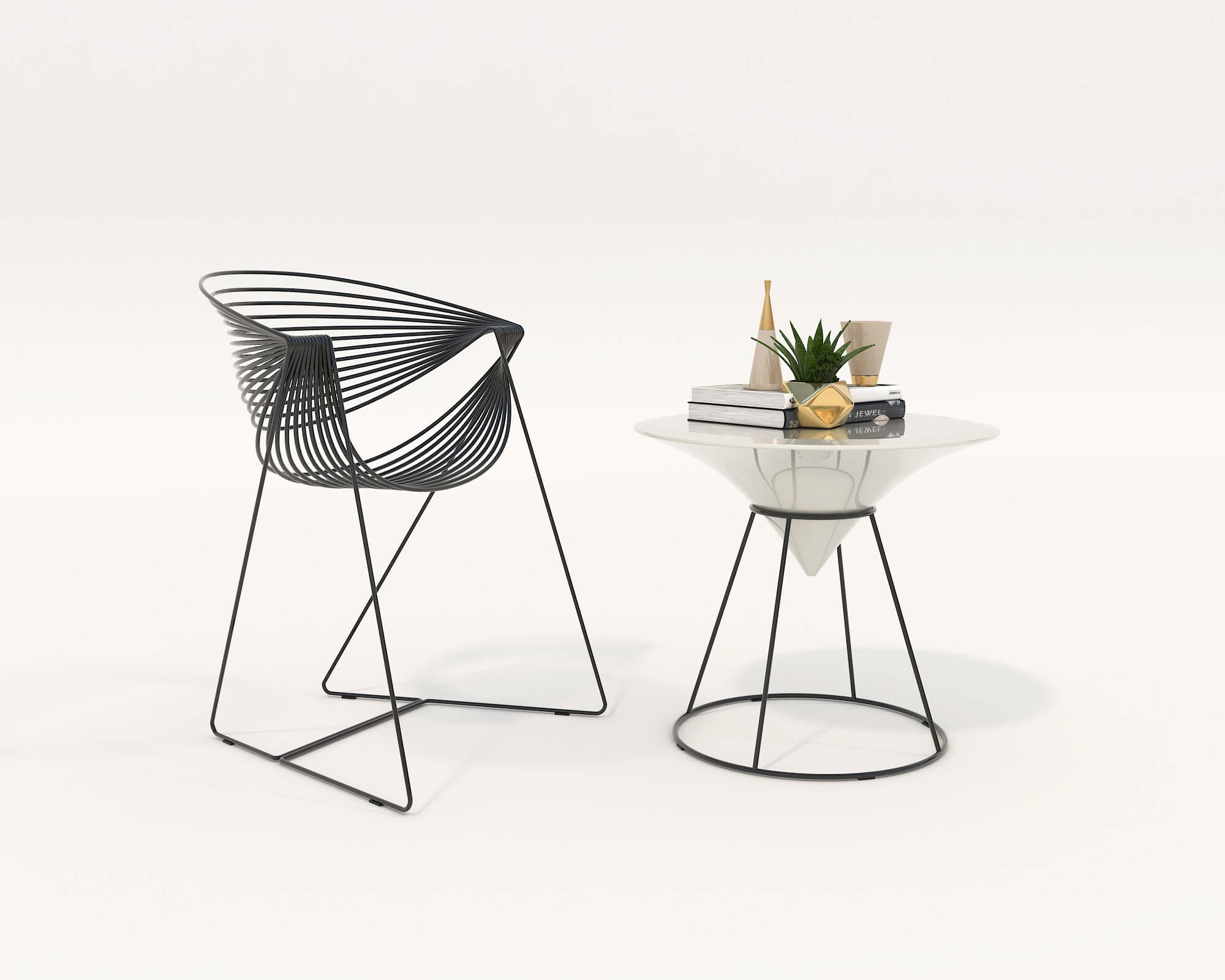 Contemporary Design Table and Chair Set 19 - 3D Model by nhattuankts