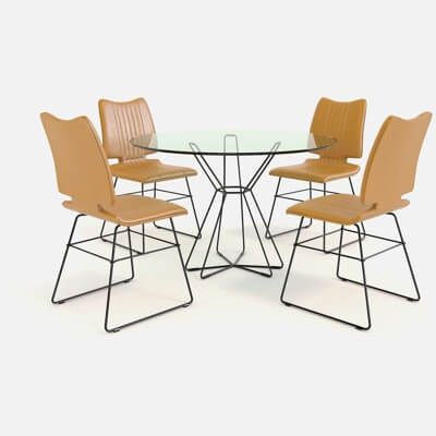 Contemporary Design Table and Chair Set 6 - 3D Model by nhattuankts